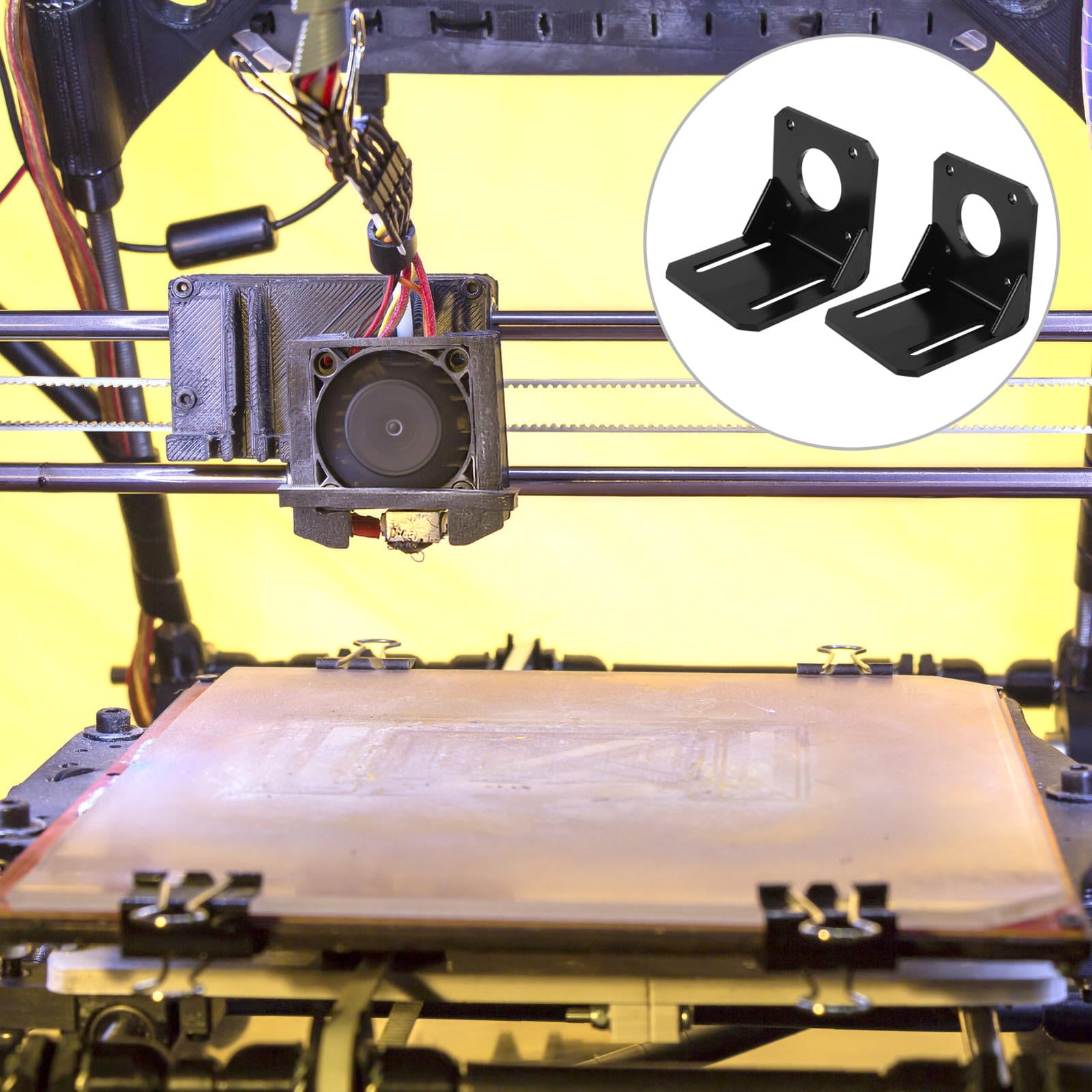 PENIKOKO 2Set Motor Bracket Clamp Stepper Motor Support Black Metal For ...