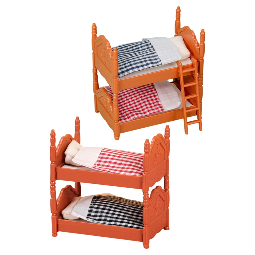 PENIKOKO 2Sets Mini Furniture Models Bunk Bed Model For Families with ...