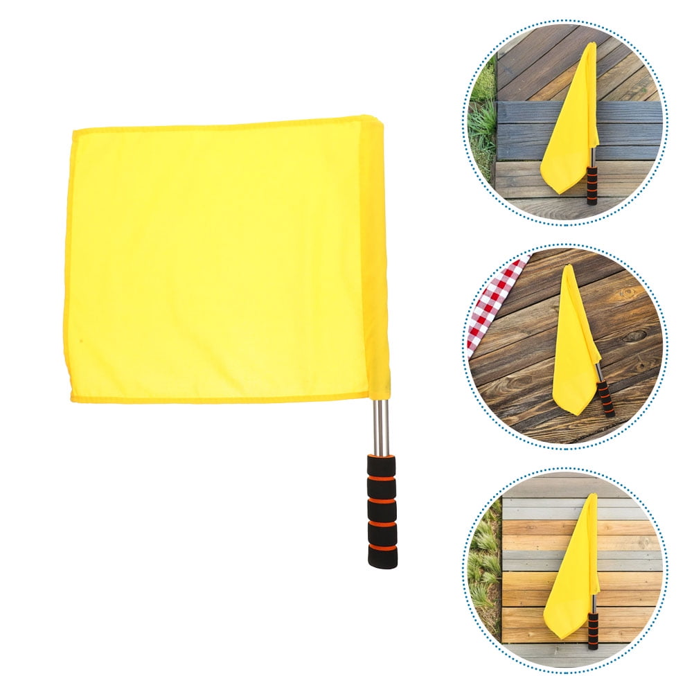PENIKOKO 2pcs Yellow Referee Flags for Volleyball Soccer Field Training ...