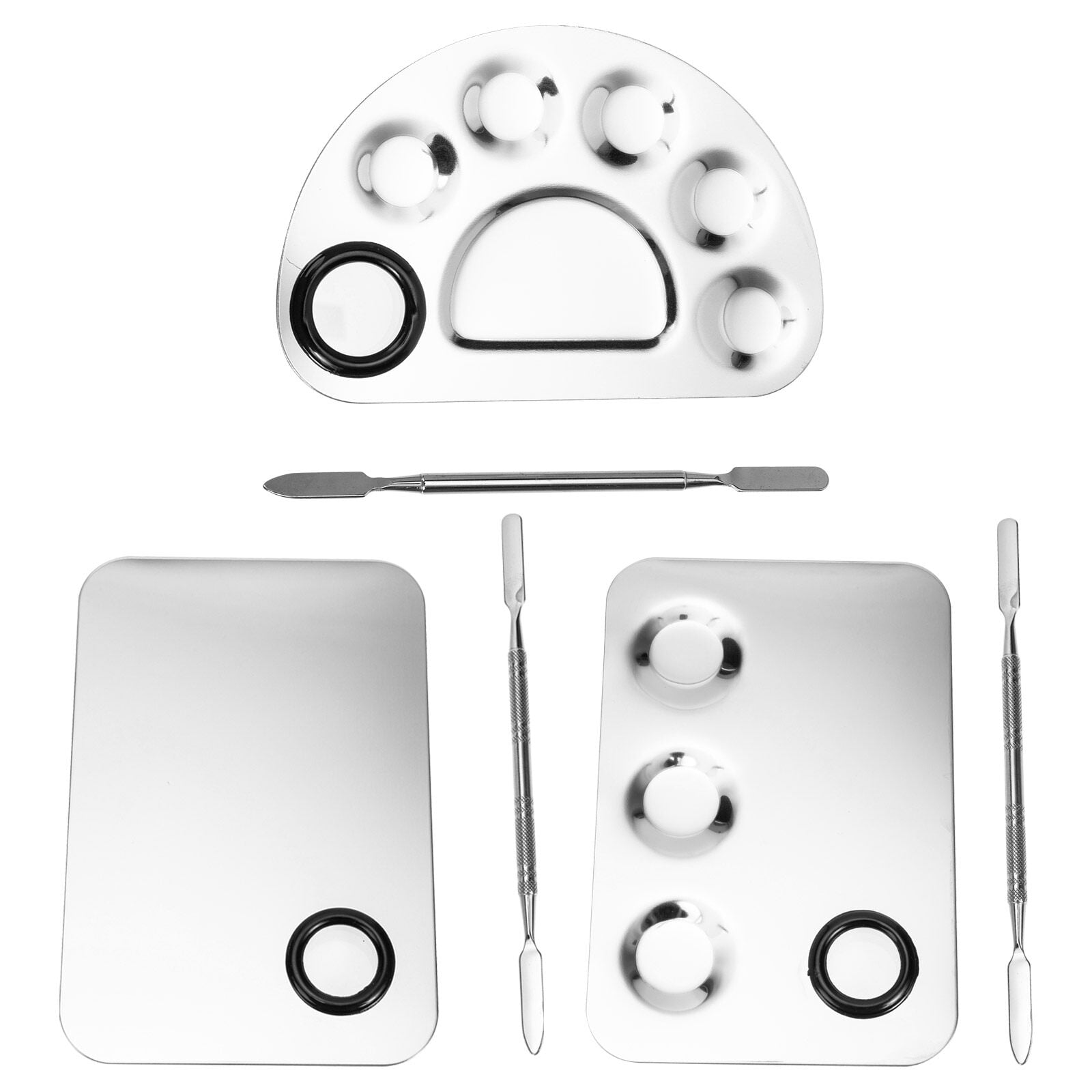 PENIKOKO 3 Sets Foundation Mixing Plate Metal with Simple Shape Design ...
