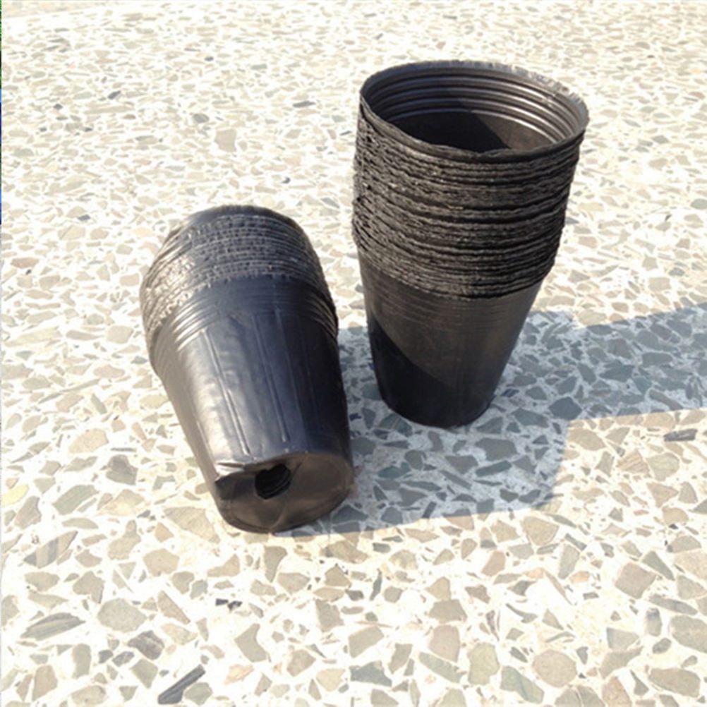 PENIKOKO 300Pcs Black Grow Flower Pot Thin Plastic Drainage for ...