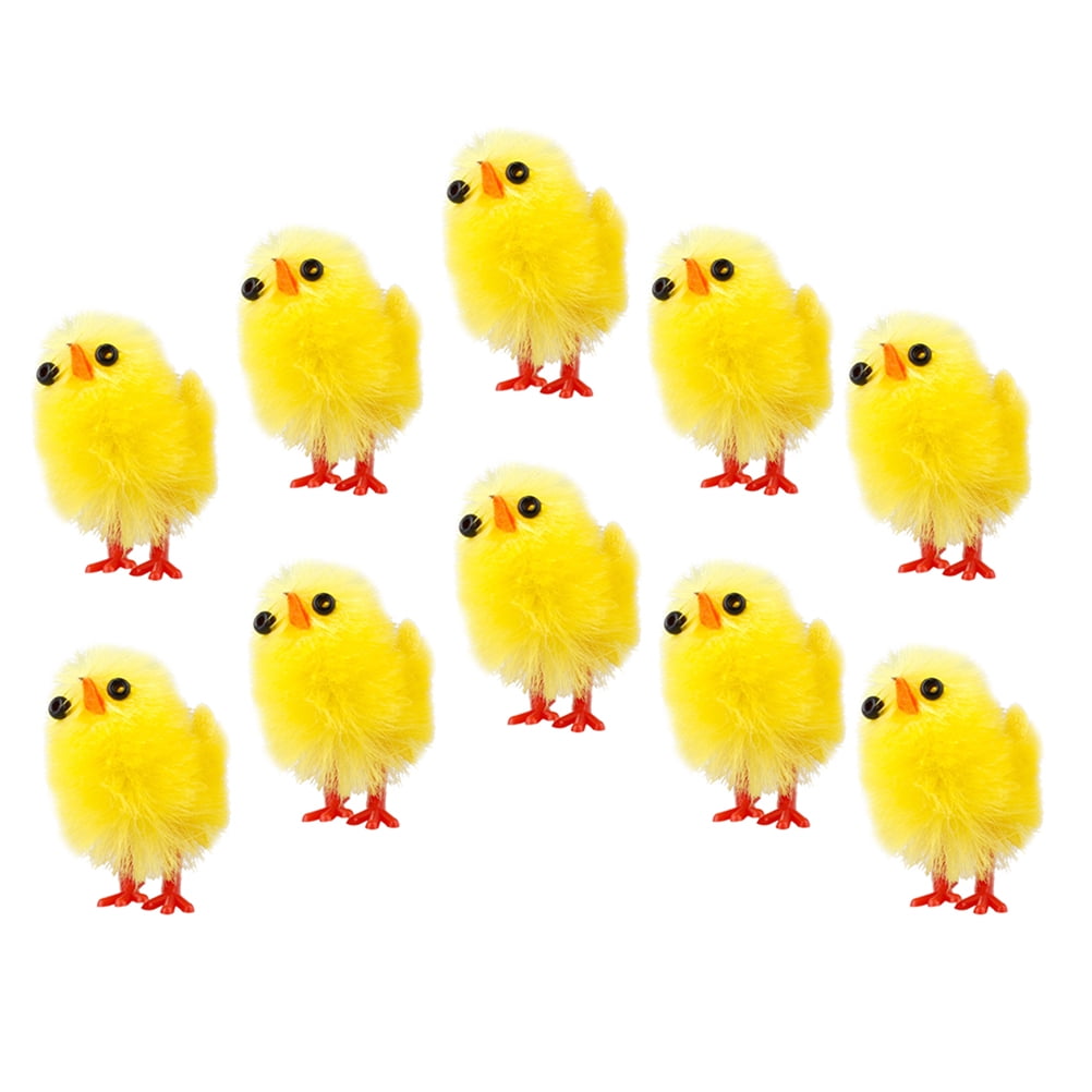 PENIKOKO 3Pack Miniature Chicken Figurines Yellow Plastic Decor ...