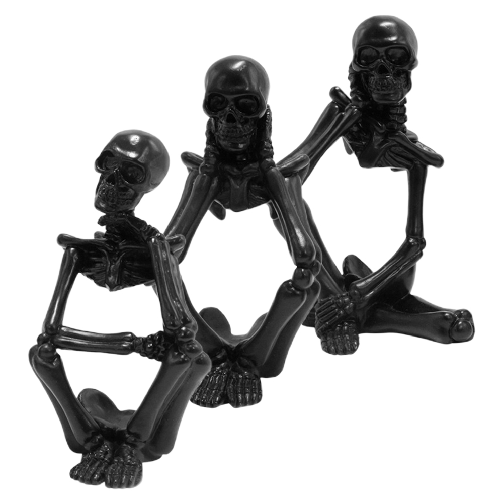 PENIKOKO 3pcs Resin Thinker Pose Skeletons Home Decor Vintage Style ...