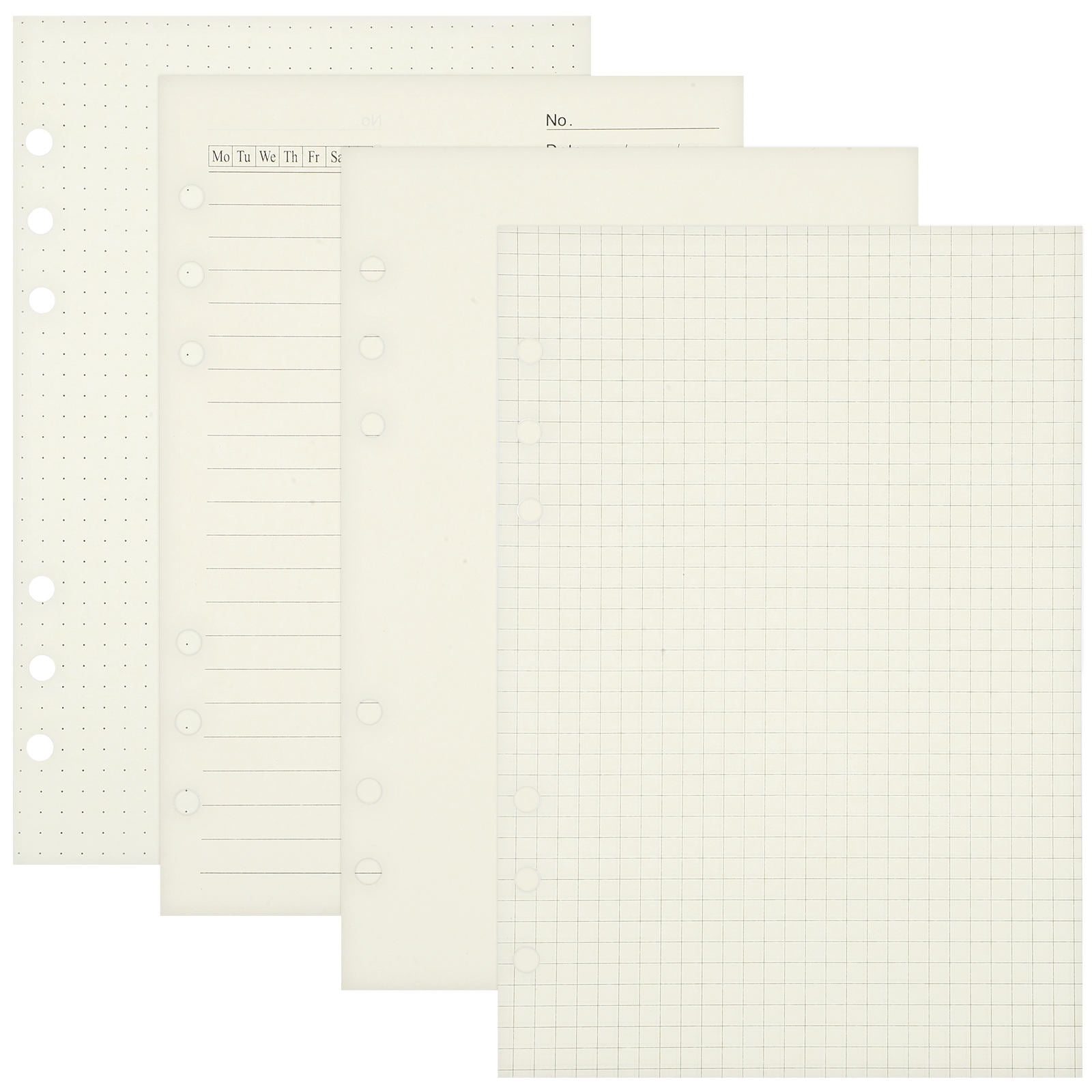 PENIKOKO 4 Pcs Rectangular Planner Inserts Organizer Notebook Insert ...