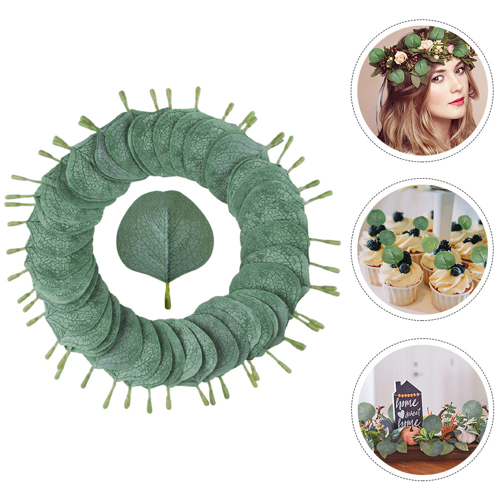 PENIKOKO Artificial Eucalyptus Leaves Green Plastic 400pcs for ...