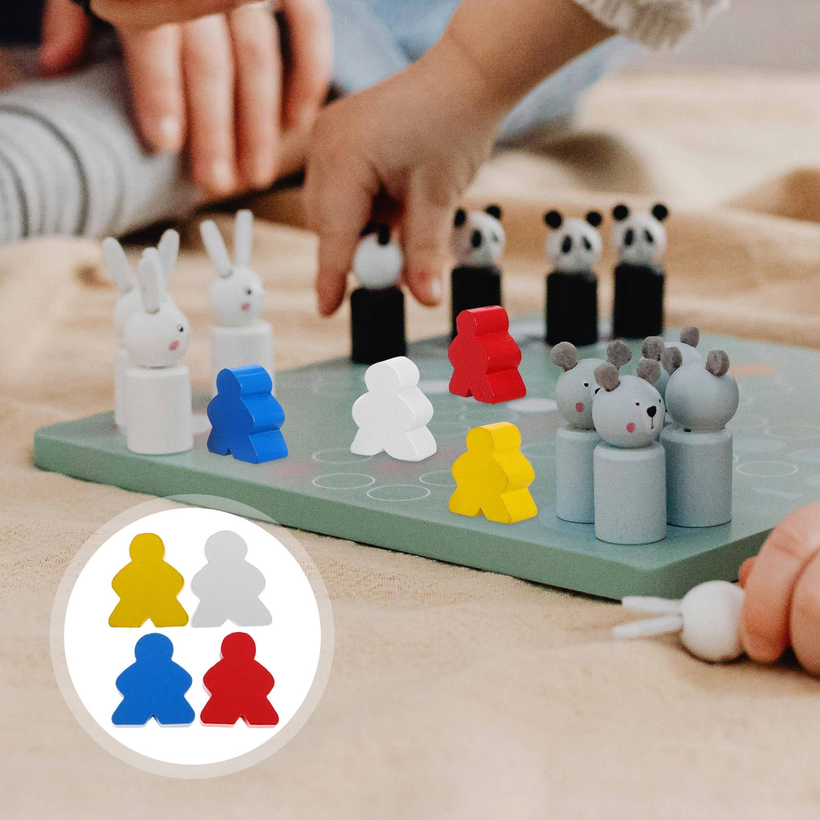 PENIKOKO 40Pcs Board Game Pieces Wood Chess Figurine Assorted Color ...