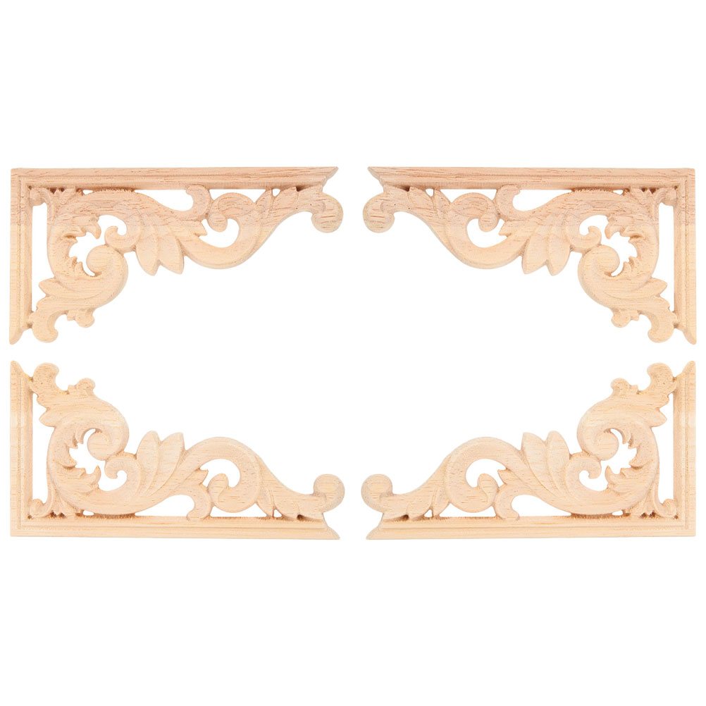 PENIKOKO 4Pcs Wood Furniture Corner Onlay Applique Khaki Square for ...