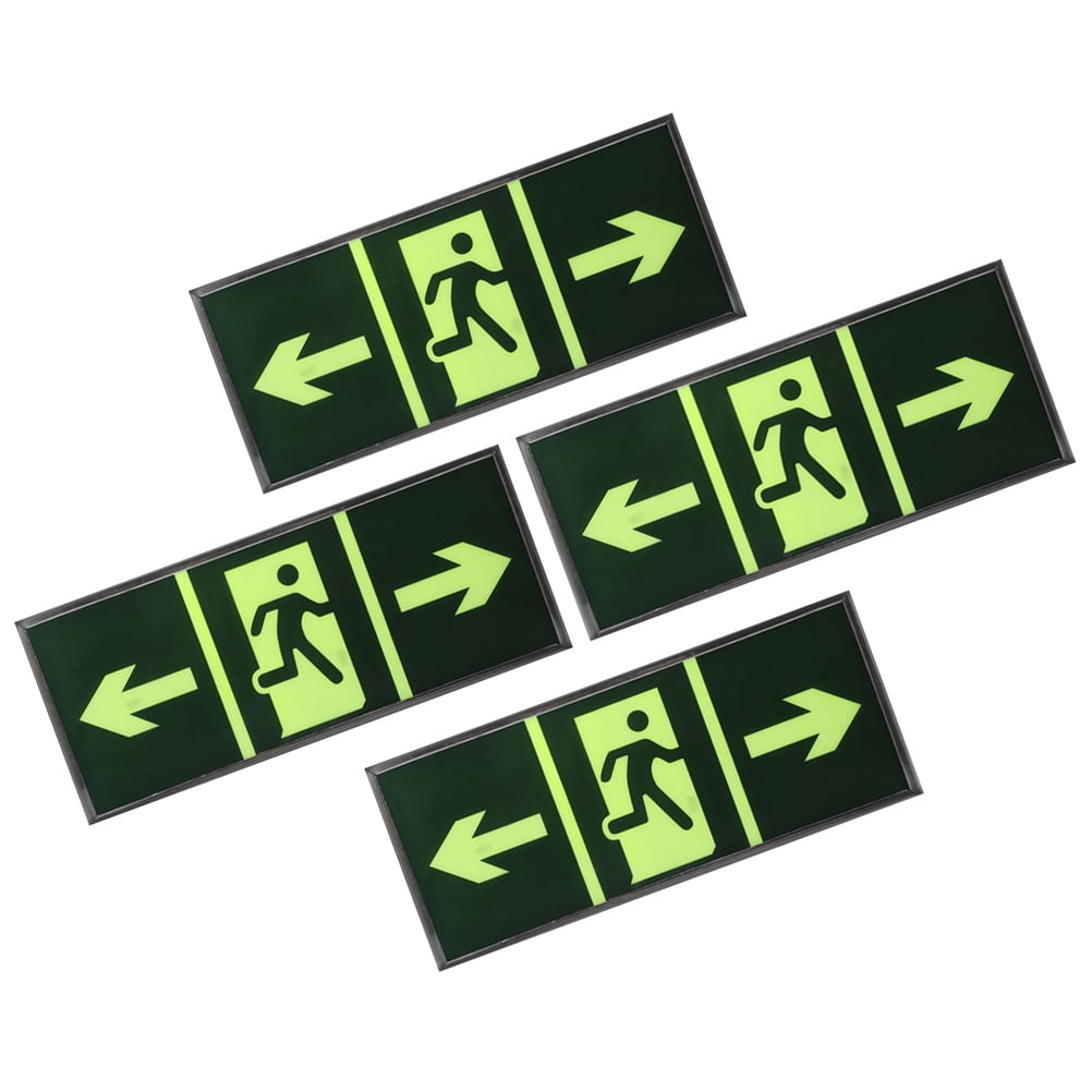 PENIKOKO 4Set Luminous Signboard Glowing Exit Sticker Acrylic Safety ...