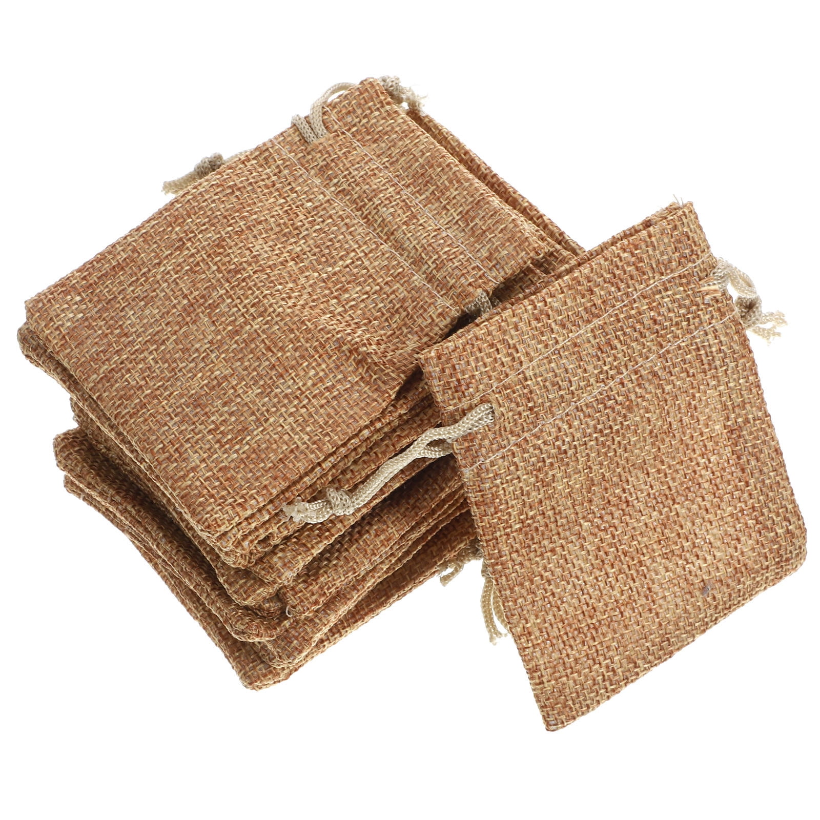 PENIKOKO 50pcs Small Drawstring Bags Light Brown Jute Cloth Pouches for ...