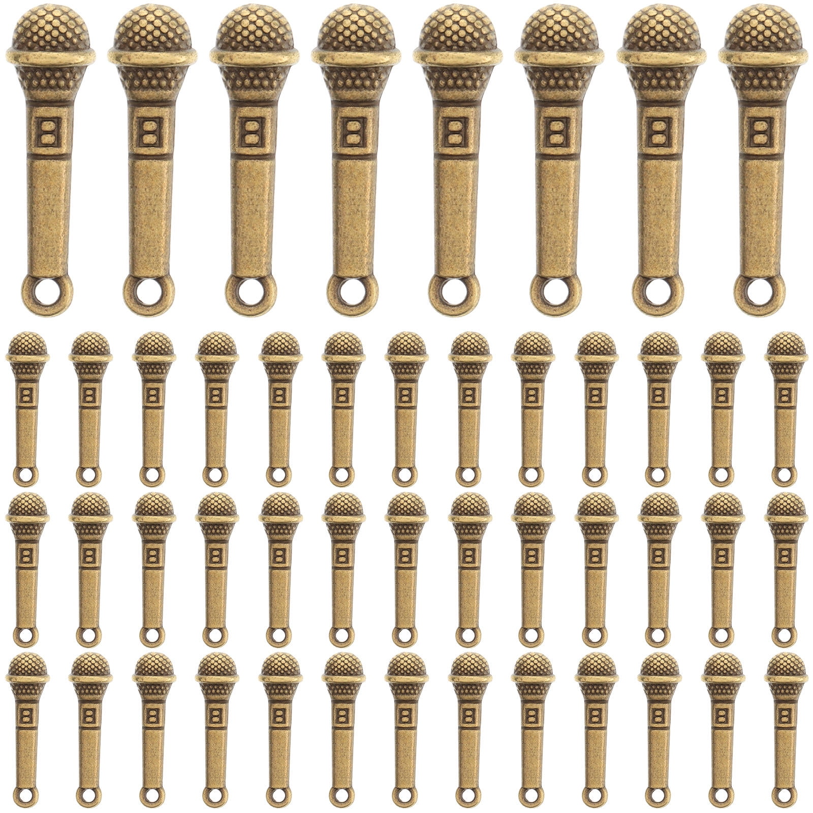 PENIKOKO 50Pcs Microphone Shape Charms for Jewelry Making Vintage ...