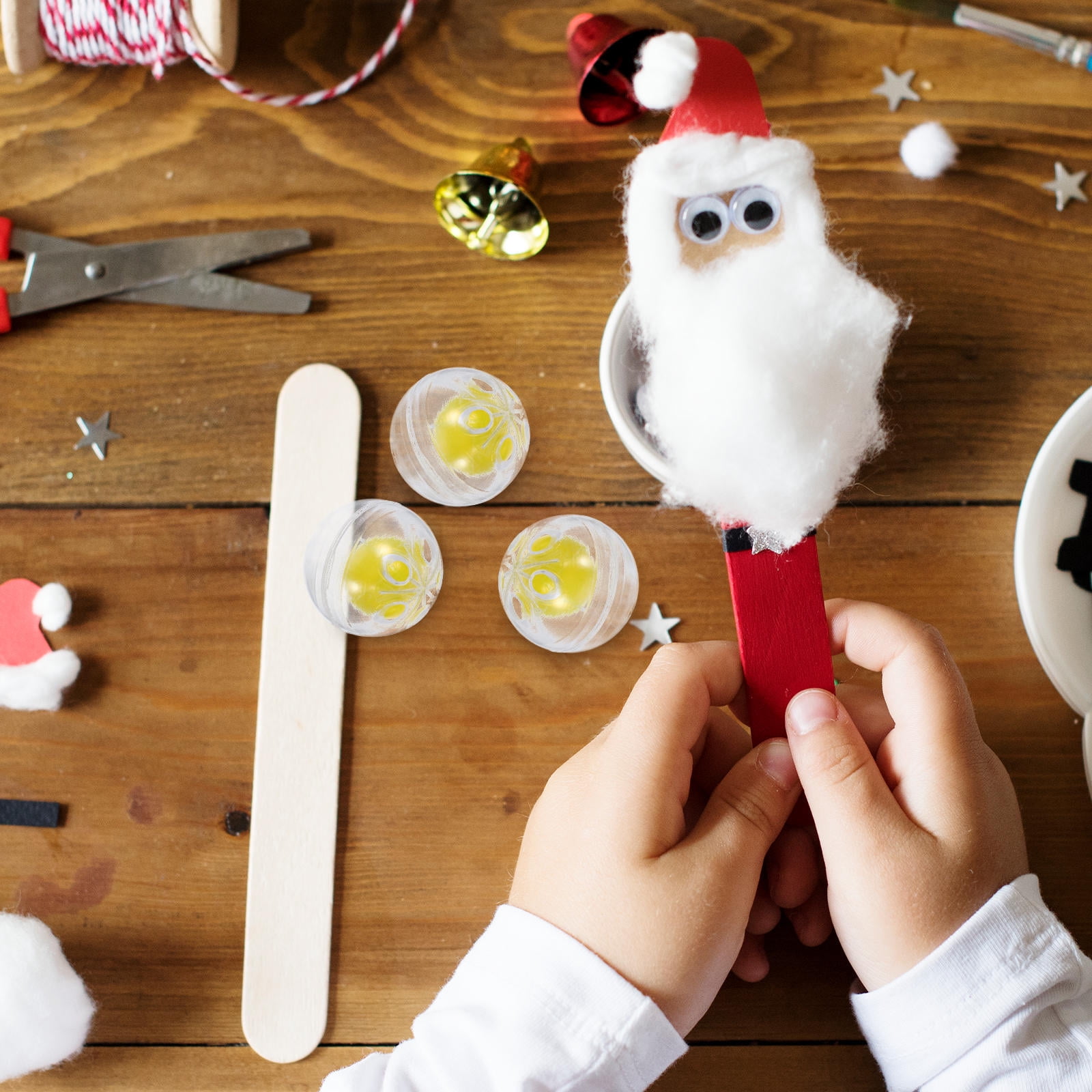 PENIKOKO 50Set Rattle Inserts for Baby Toys Round Yellow Sound Rattle ...