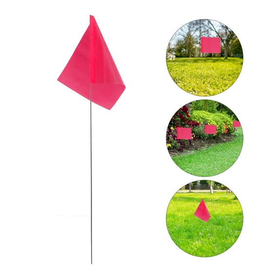PENIKOKO 50pcs Lawn Marking Flags for Surveying, PVC Rectangular Flags ...