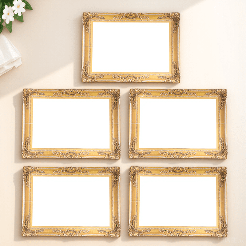 PENIKOKO 5-Pack Golden Paper Photo Frames Retro Style Party Cutouts for ...