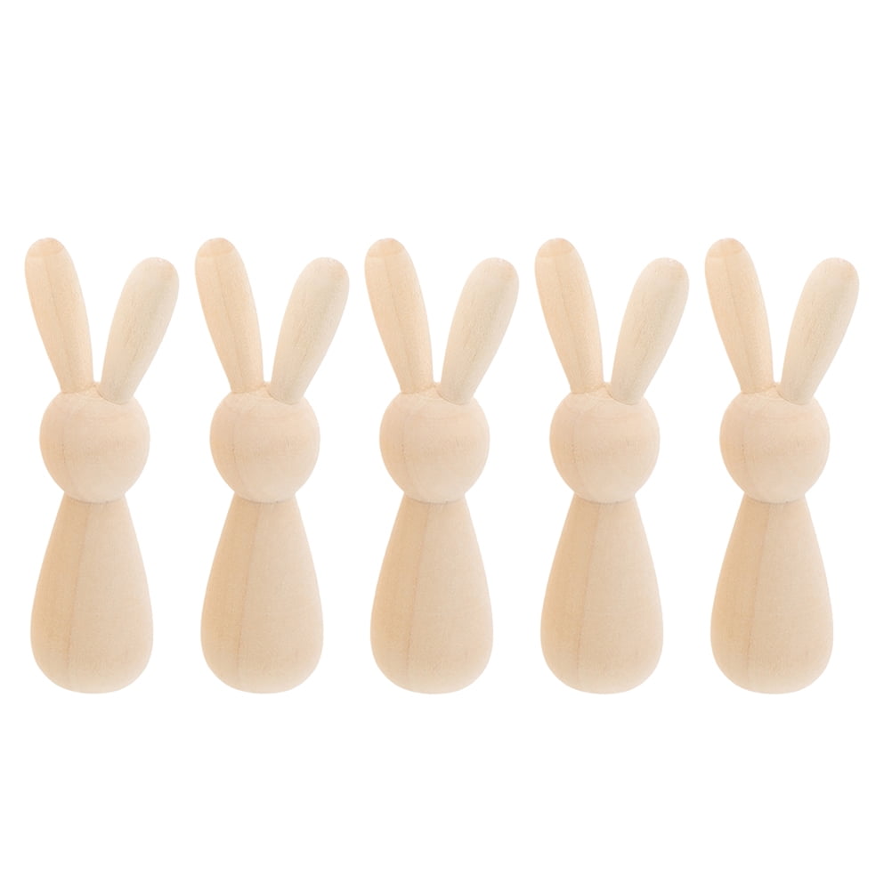 PENIKOKO 5Pcs Wood Rabbits Decorations for Diy Projects and Home Decor ...