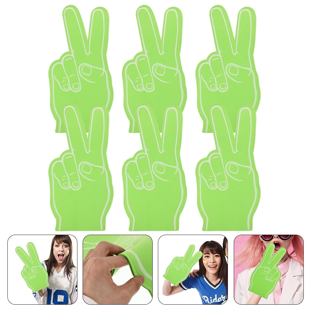 PENIKOKO 6Pcs 18.1x8.9in Green EVA Foam Fingers for Cheering and ...