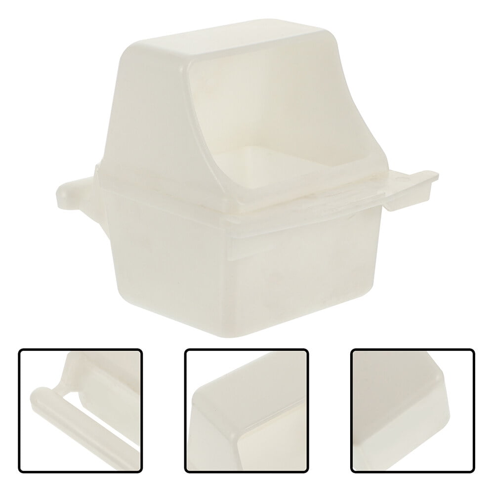PENIKOKO 6Pcs White Plastic Bird Feeding Boxes for Parrot Cage Durable ...