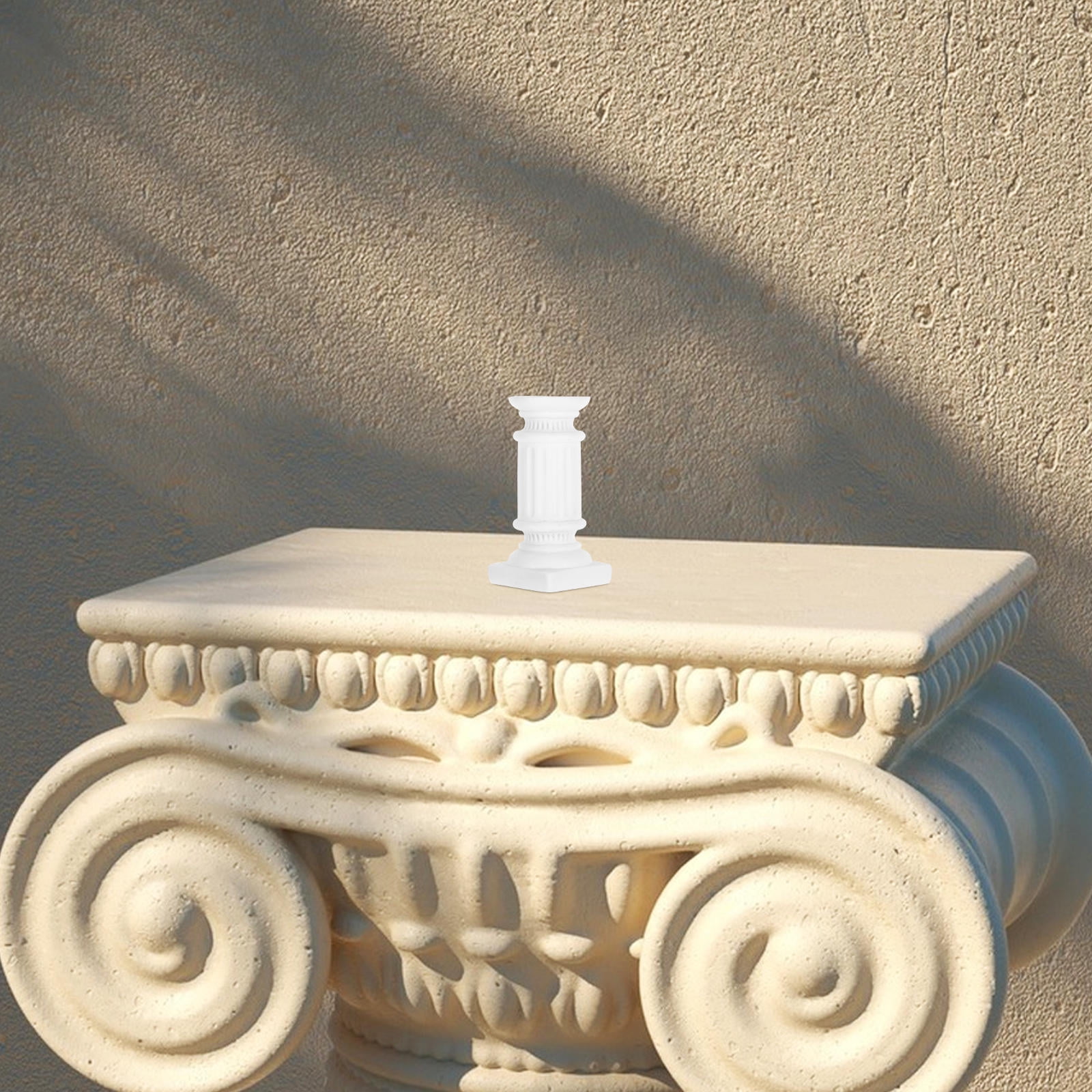 PENIKOKO Beige Mini Resin Column Sculpture for Home and Desk Decoration ...