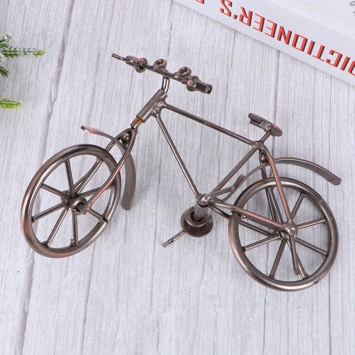 PENIKOKO Bike Statue Tabletop Decoration Steel Light Brown Office Decor ...