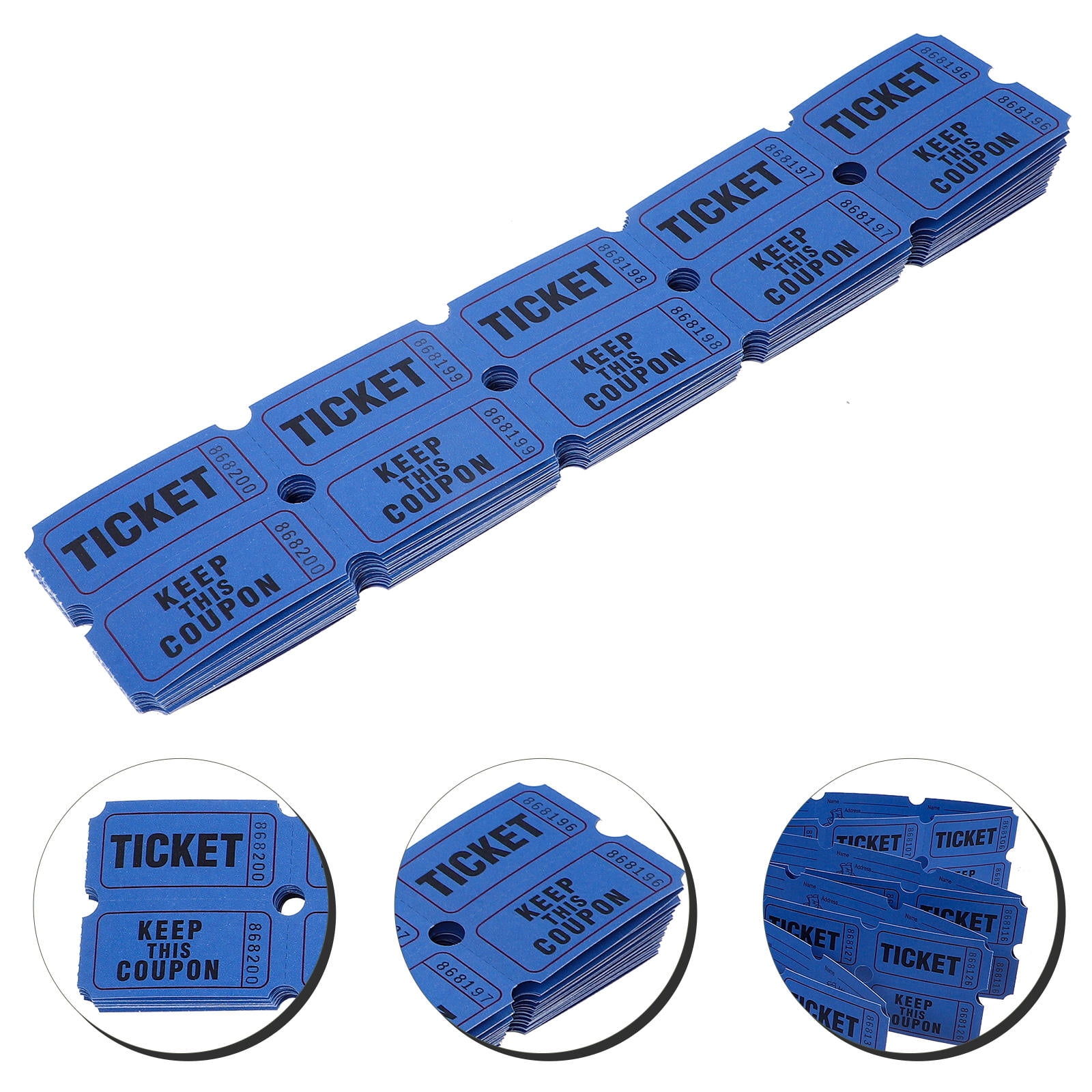PENIKOKO Blue Paper Ticket for Events Birthday Raffle Tickets Suitable ...