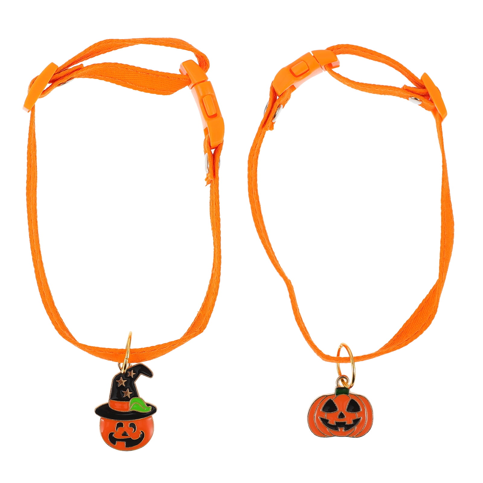 PENIKOKO Cat Collars Round Shape 2Pcs Orange Cloth Chain for Pet Owners ...