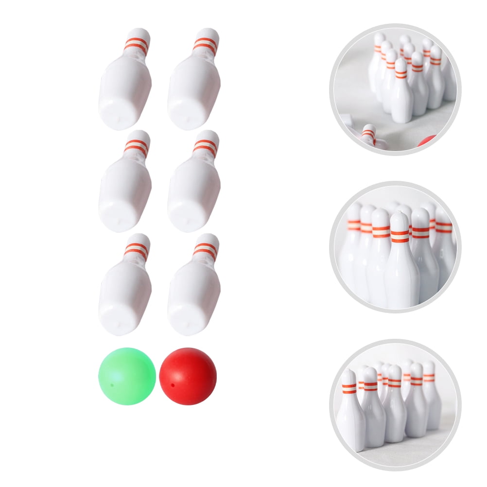 PENIKOKO Cylindrical Pins Mini Bowling Balls Assorted Color 1 Set 10 ...