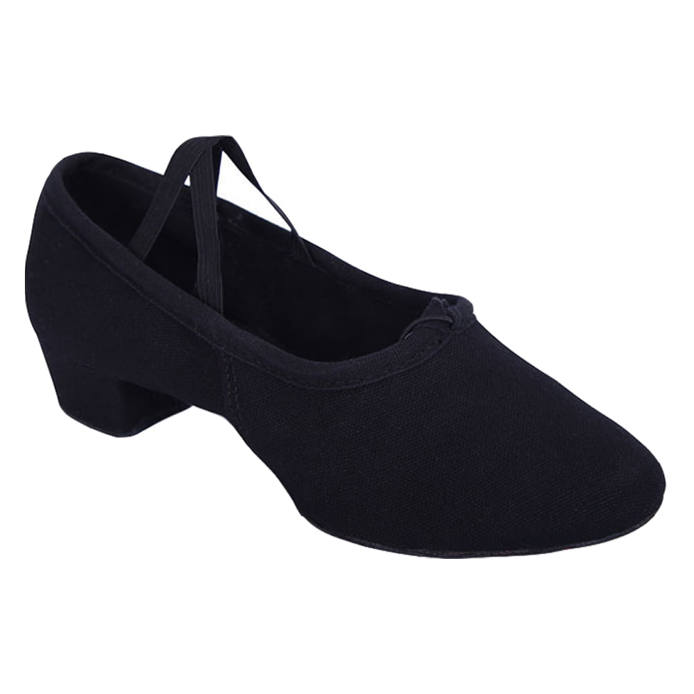 PENIKOKO Dance Practice Shoes 1 Pair Black Leather Low Heel for Women ...