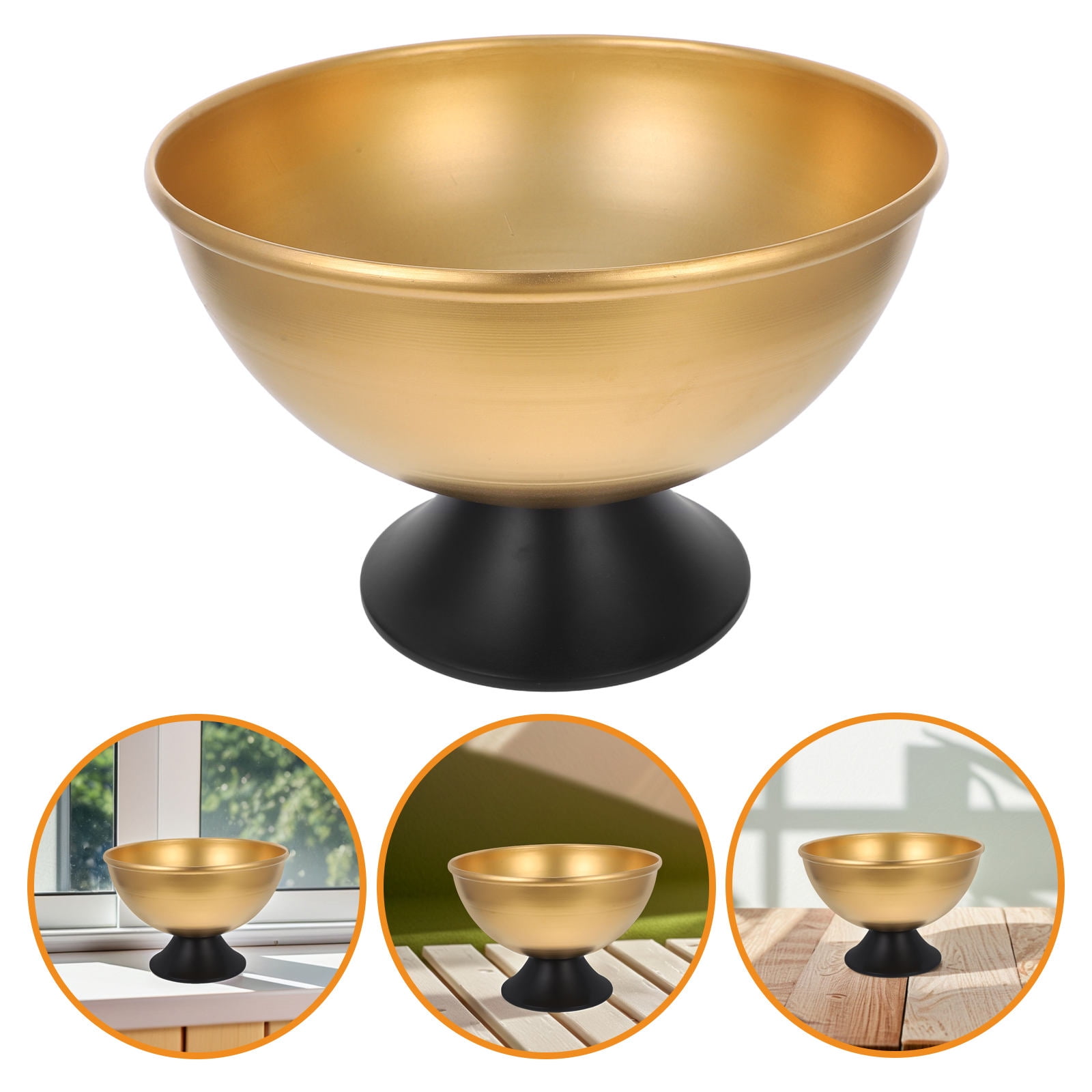 PENIKOKO Elegant Design Golden Iron Flower Pot for Gold Bowl 1Pack 11 ...