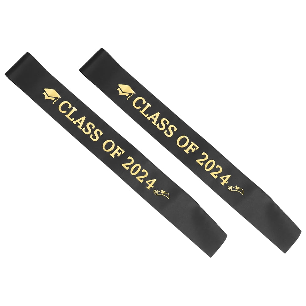 PENIKOKO 2024 Graduation Sash Black Satin Graduation Party Supplies ...