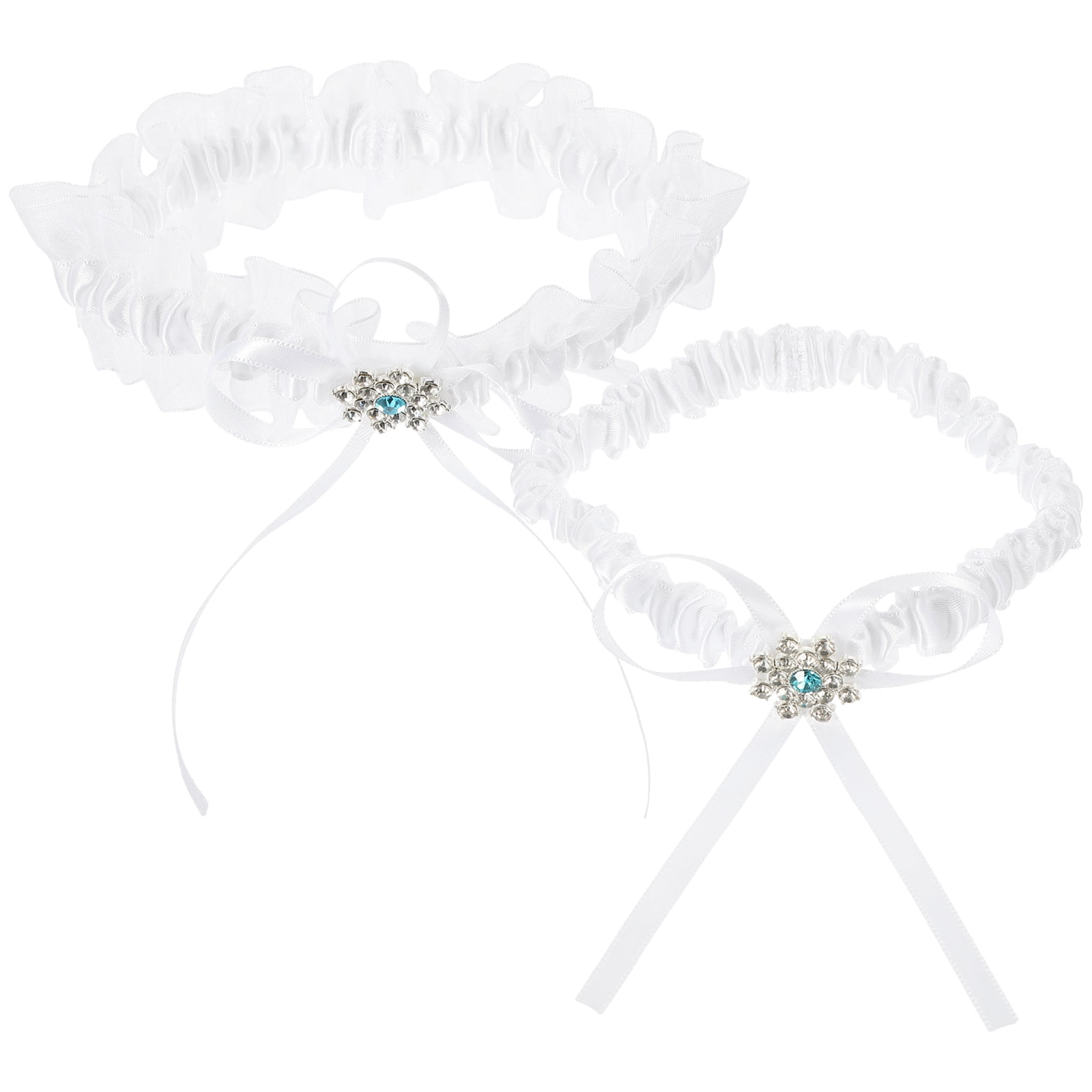 PENIKOKO White Lace Wedding Leg Garter Set for Bride, Elegant Bridal ...