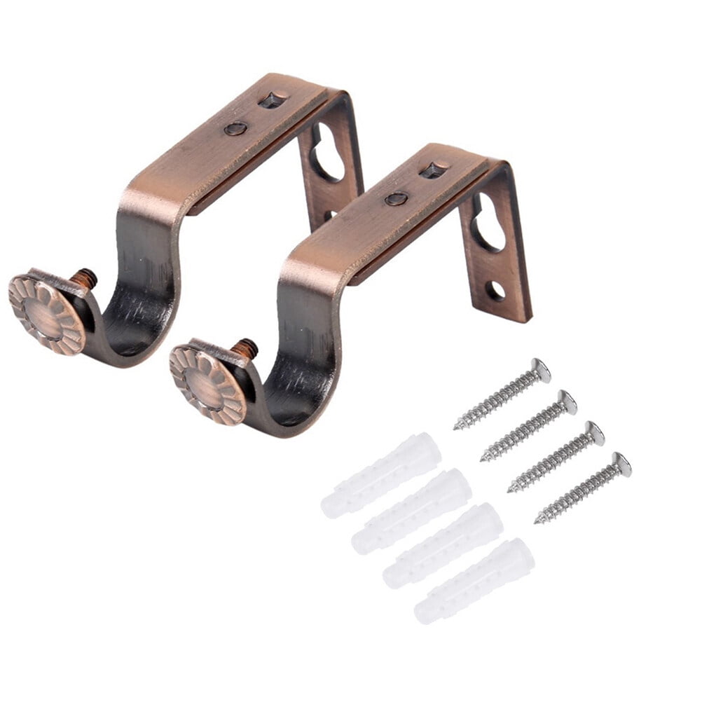 PENIKOKO Light Brown Iron Curtain Rod Bracket for Easy Installation of ...