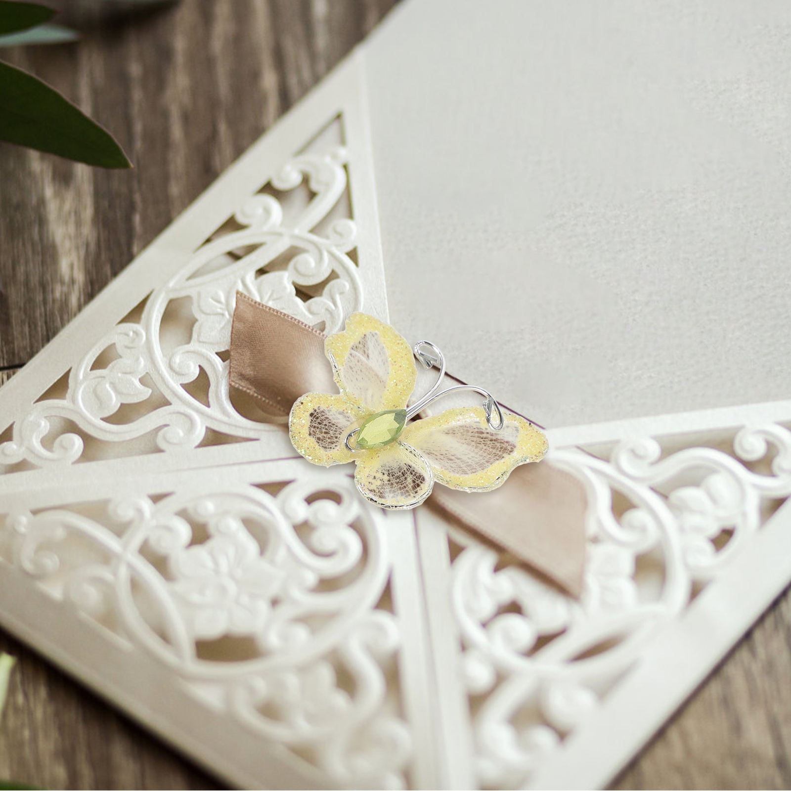 PENIKOKO Mesh Wire Glitter Butterfly Decorations 50Pack for Invitations ...