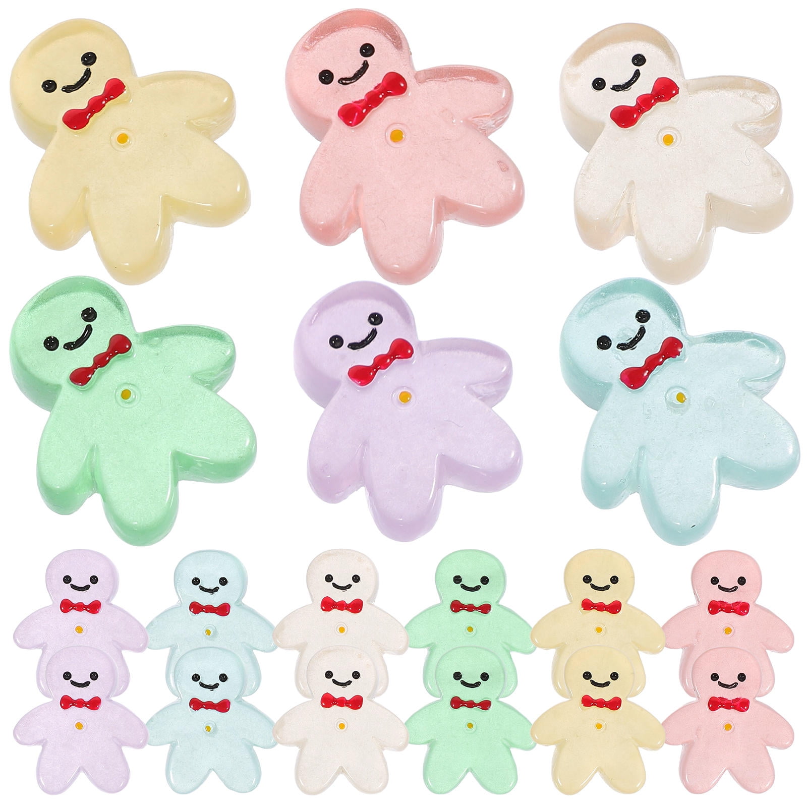 PENIKOKO 30Pcs Small Gingerbread Man Figurine Assorted Color Micro ...