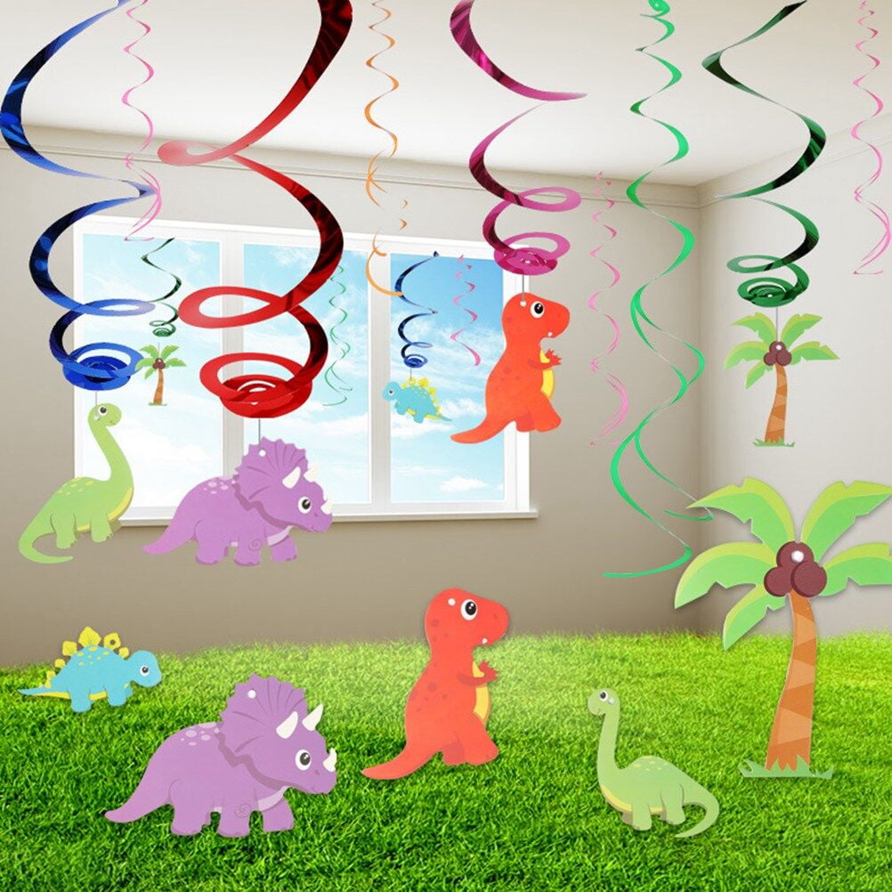 PENIKOKO Premium Paper Dinosaur Hanging Swirls Decorations for Party ...