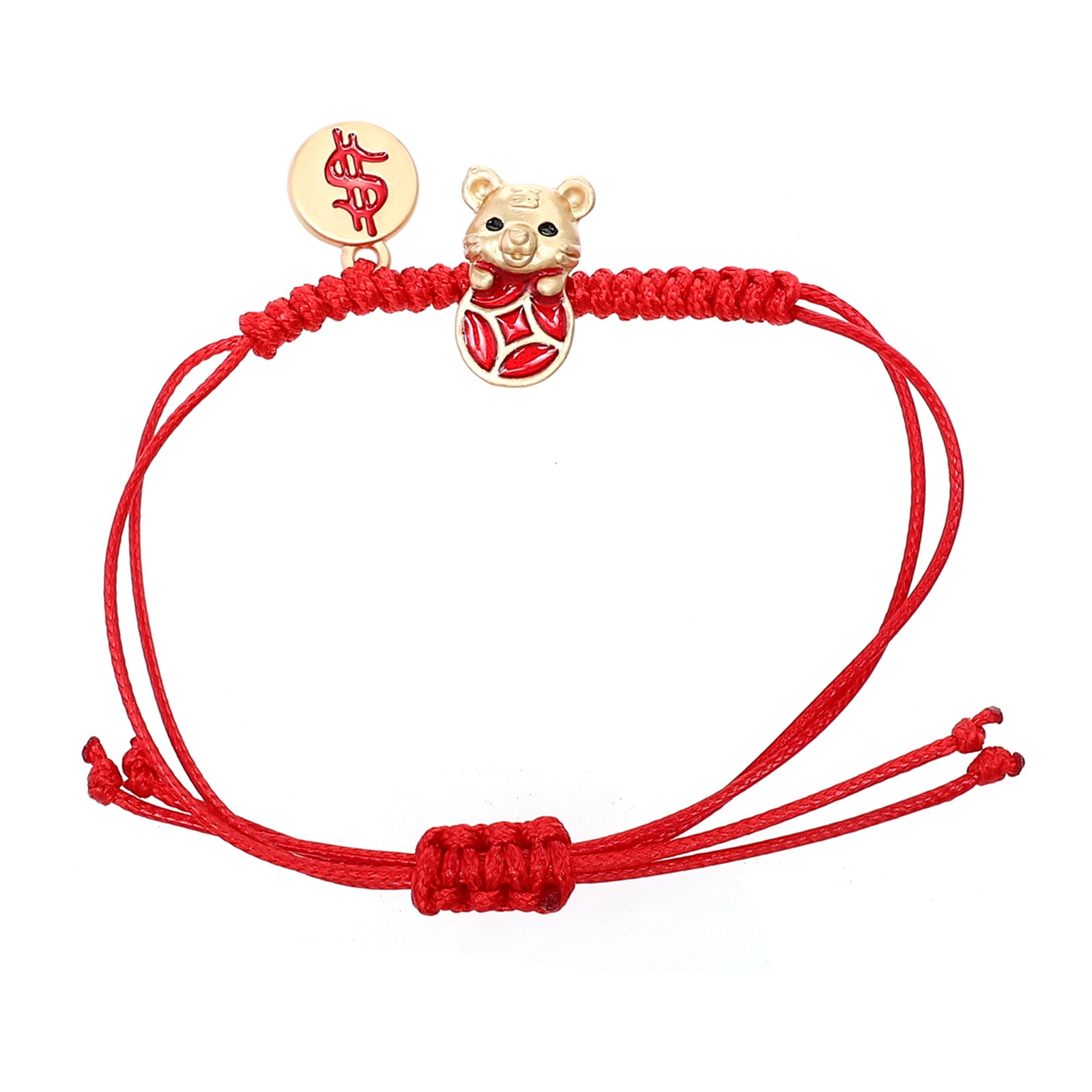 PENIKOKO Red Braided Chain Tiger Year Bracelet Adjustable Red Hand ...