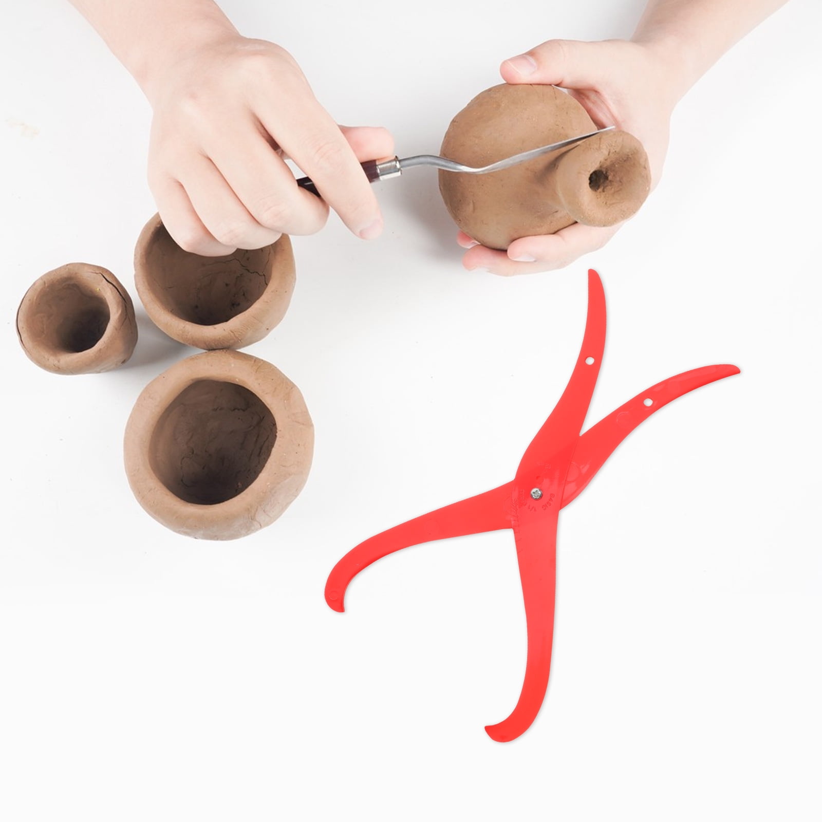 PENIKOKO Red Plastic Measuring Ruler 1 Clay Measuring Gauge Tools with ...