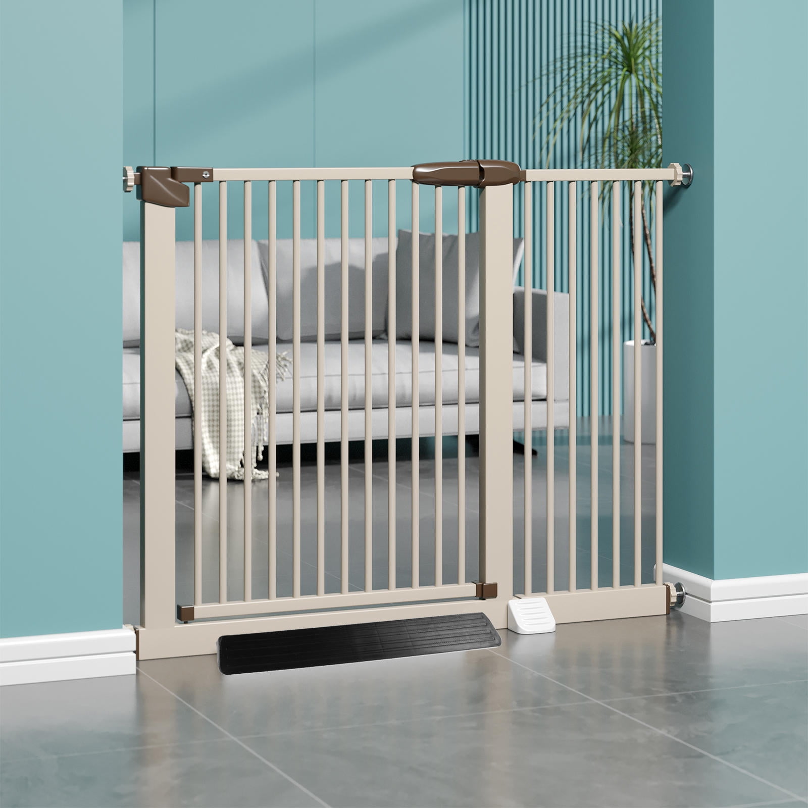 PENIKOKO Pet Gate Reinforcement Accessories 2pcs Rectangular Kick Plate ...