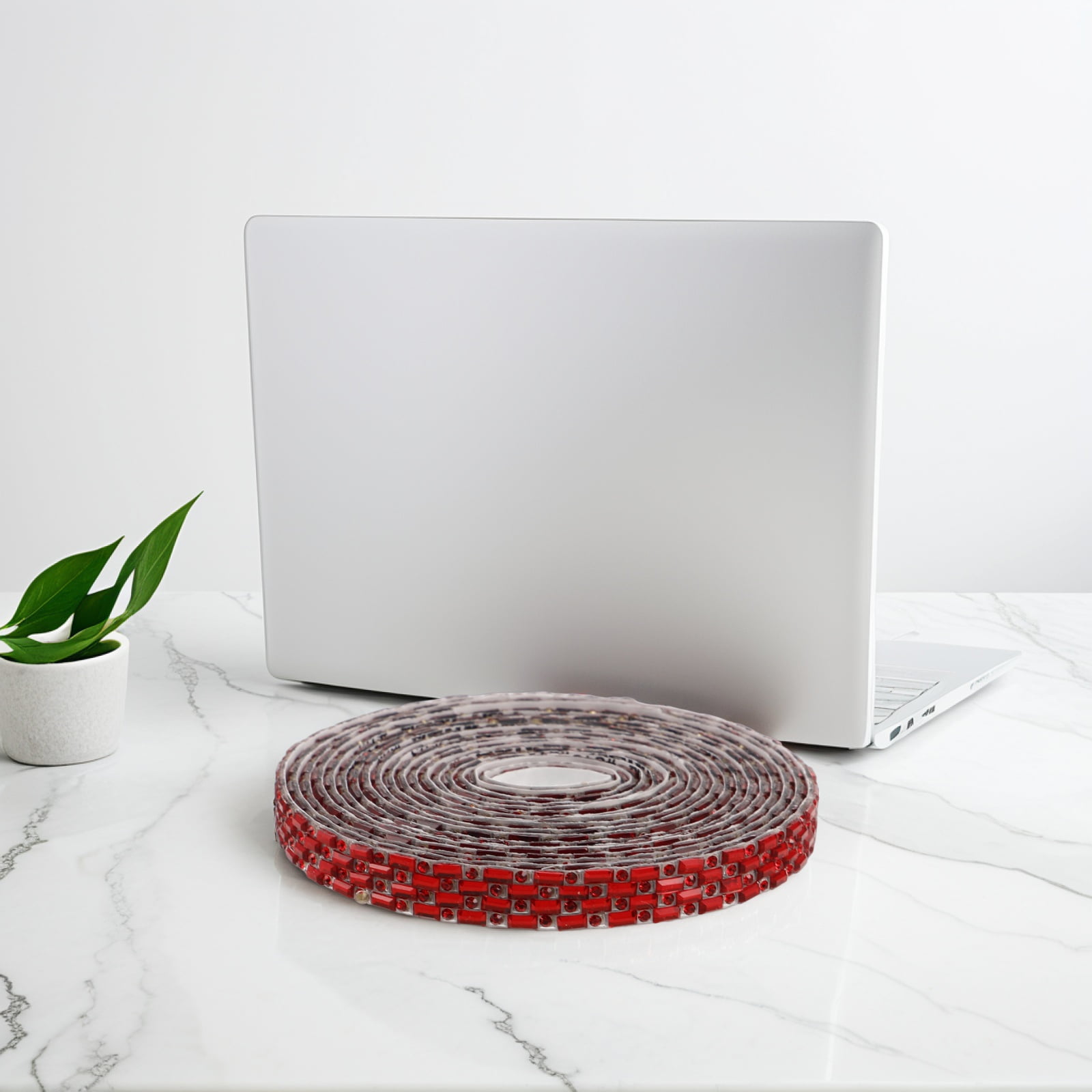 PENIKOKO Red Rhinestone Ribbon Strip Self Adhesive for Decoration ...