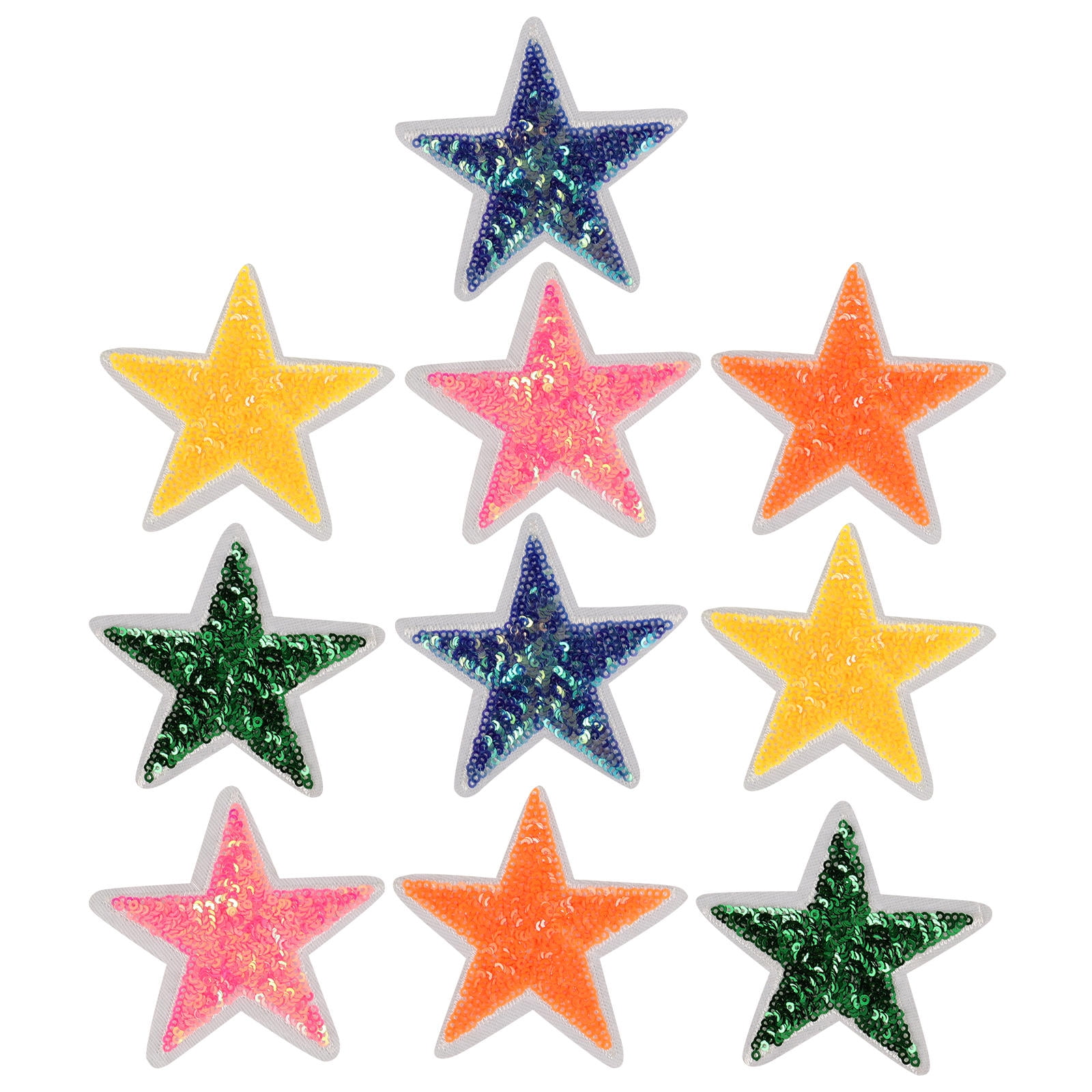 PENIKOKO Sequin Stars Patches Star Patches Plastic 10Pcs Decorative ...