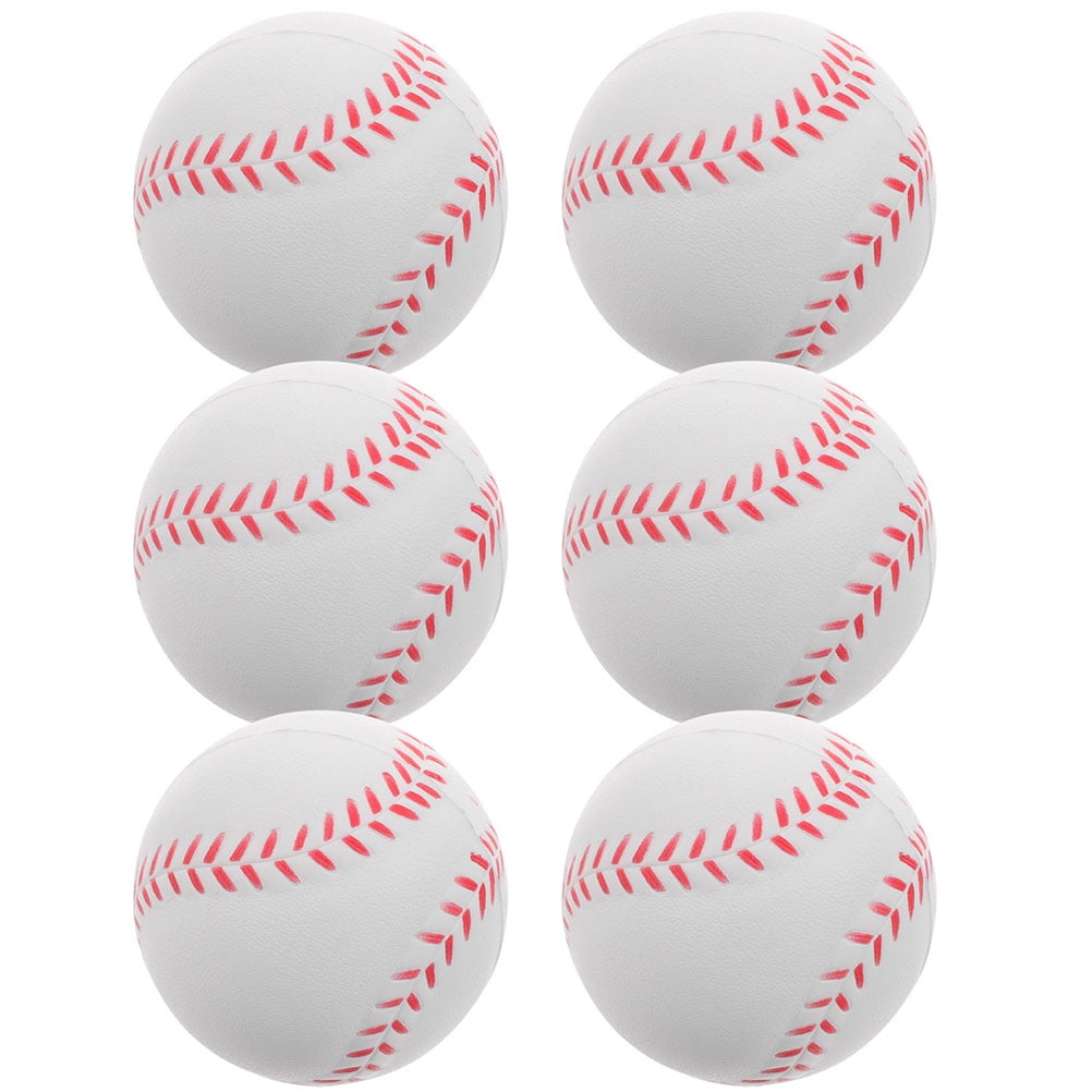 PENIKOKO Softball Training 6Pcs Round White Pu Foam Baseballs For Kids ...
