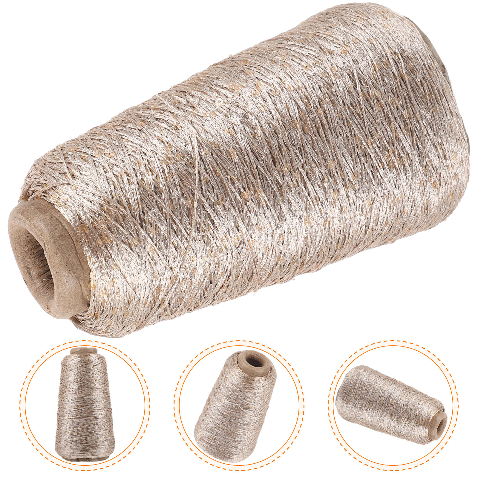 PENIKOKO Sparkle Yarn Crochet Thread Set Golden for Fashion Accessories ...