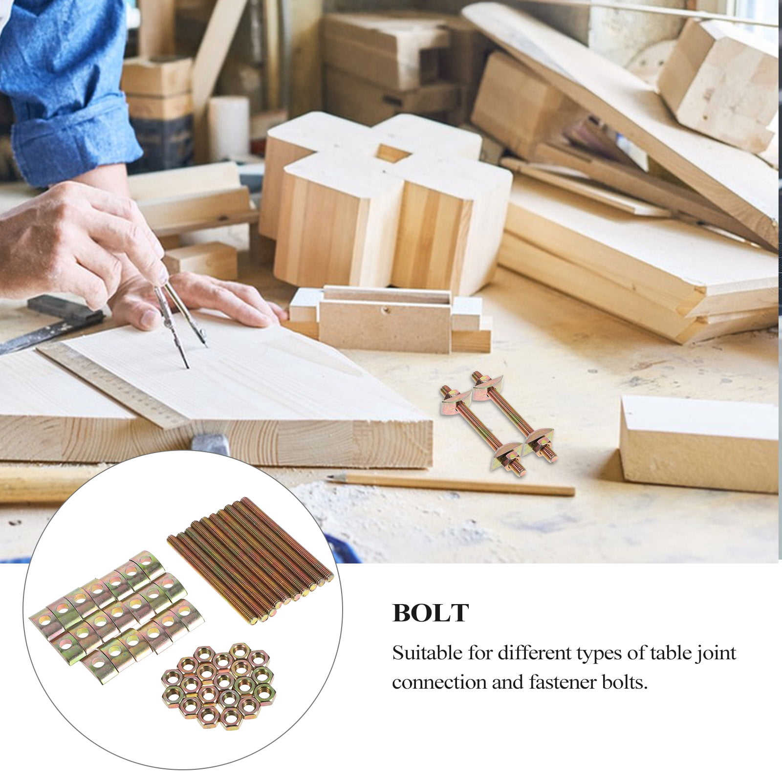 PENIKOKO Table Top Fasteners 10Set Golden Iron Countertop Joint ...