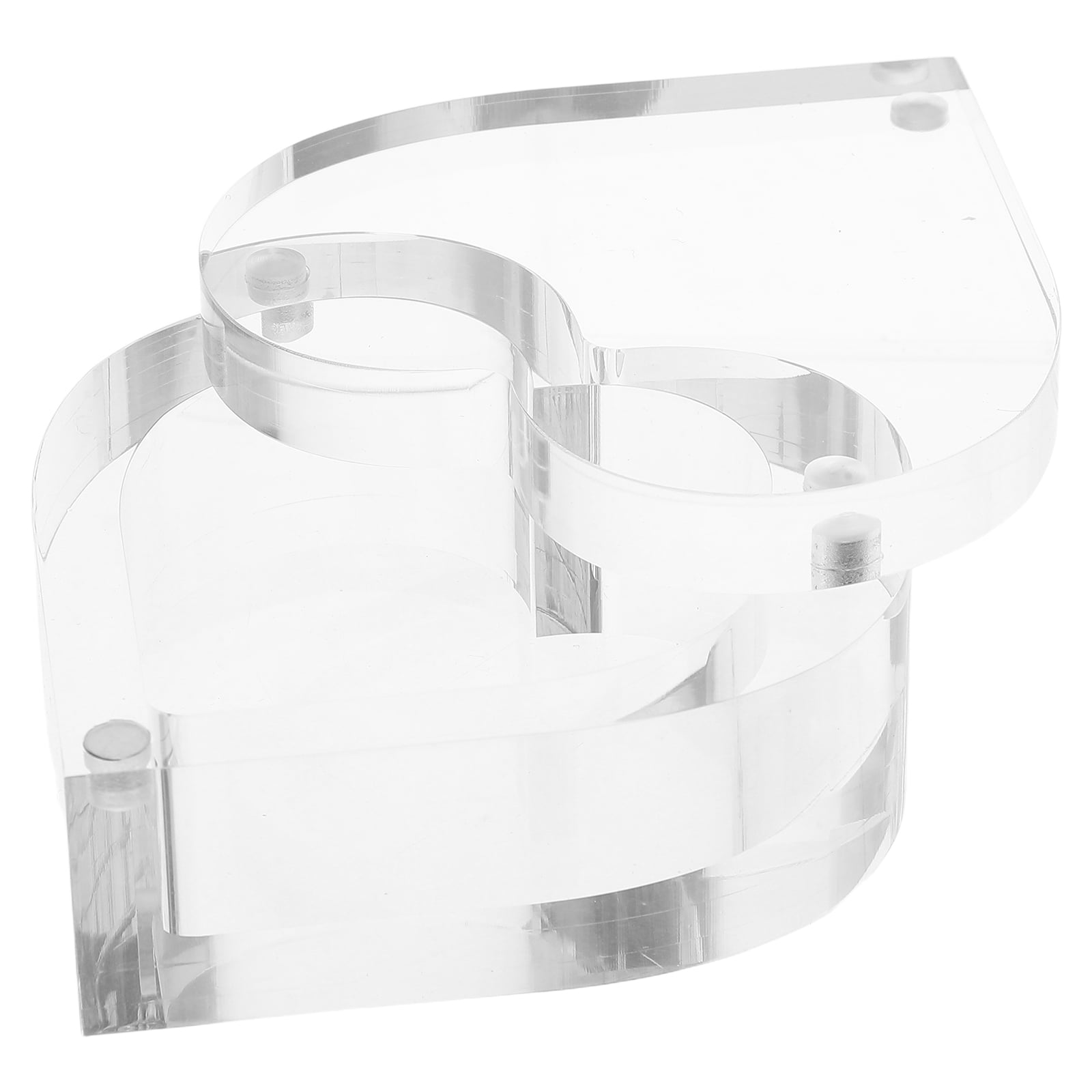 PENIKOKO Vintage Style Heart Shaped Clear Acrylic Box Elegant Holder ...