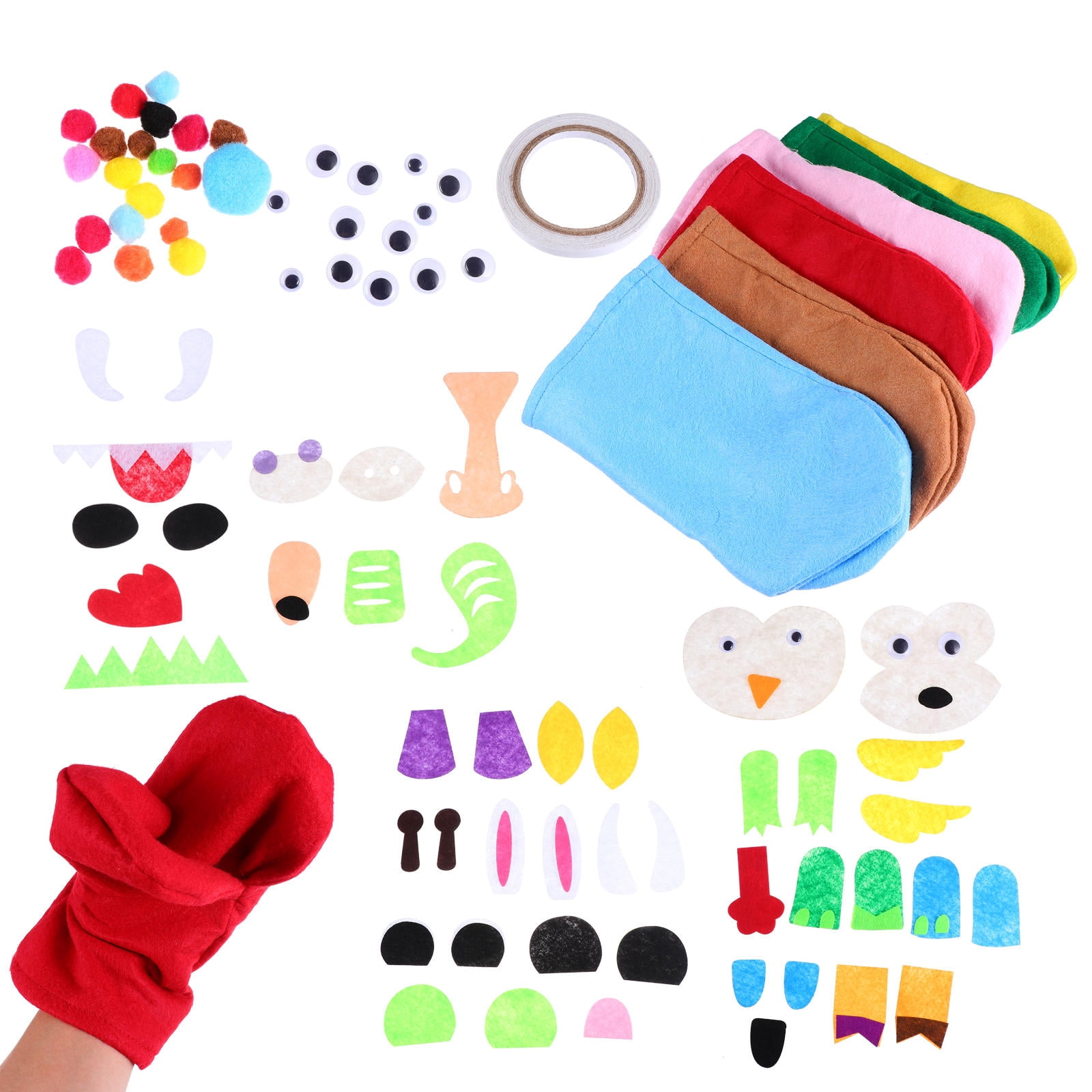 PENIKOKO craft supply kit Hand Puppet Making Kit Felt Assorted Color 1 ...