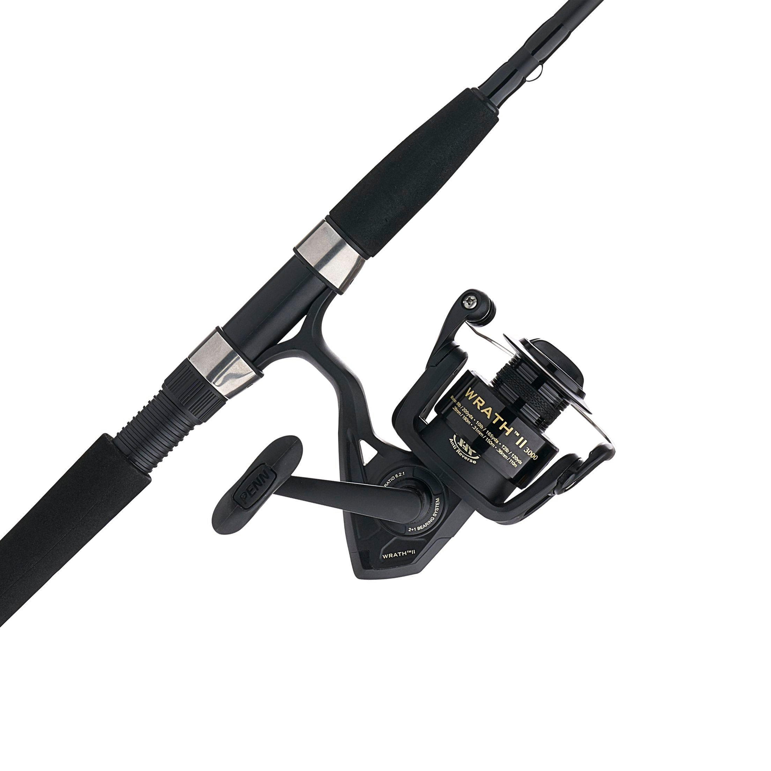 PENN Wrath II Spinning Fishing Combo, 7' Medium Light Rod, 3000 Size ...