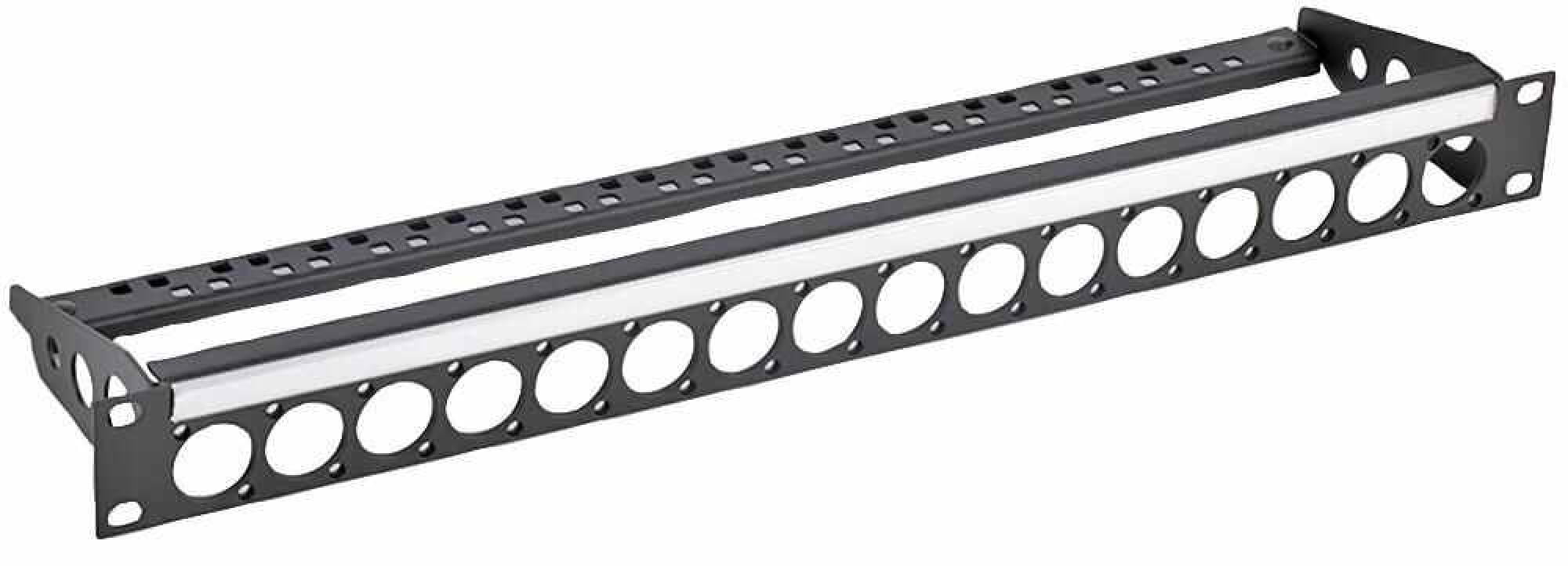 PENN ELCOM - 19" Rack Panel Punched for 16 D Series Connectors - 1U ...