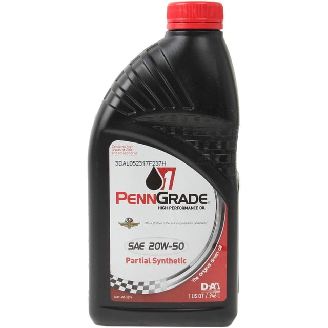 PENN GRADE 1 71196, Synthetic Blend High Performance Oil SAE 20W-50, 12 ...