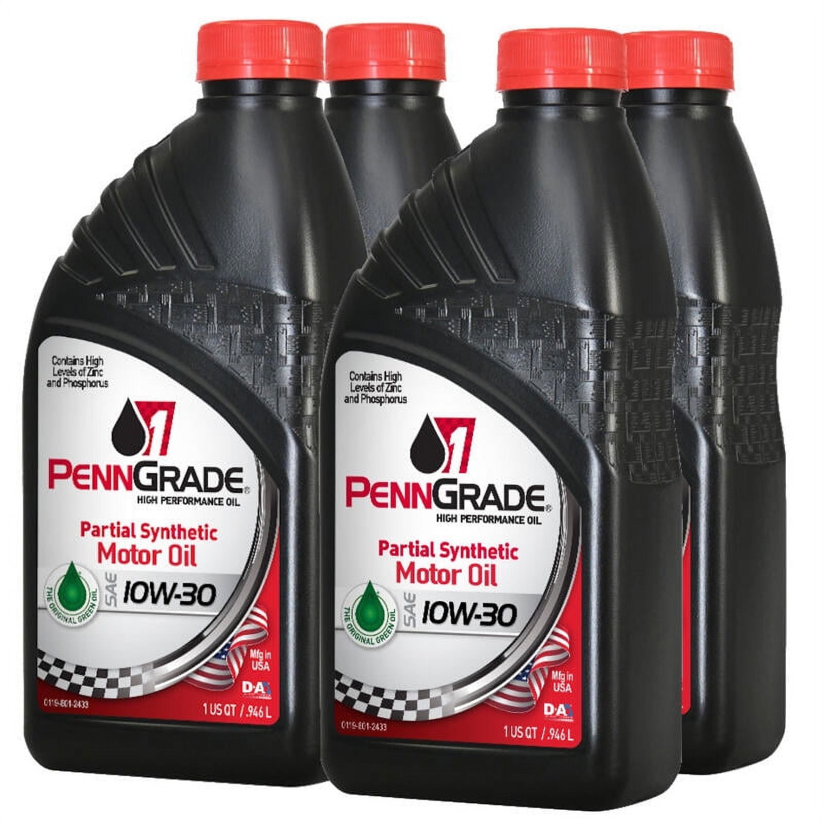 PENN GRADE 1 71506, Synthetic Blend High Performance Oil SAE 10W-30, 4 ...