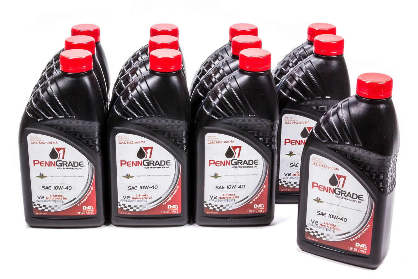 PENN GRADE 1 71566, V2 4-Stroke Motorcycle Oil SAE 10W-40, 12 Quart ...