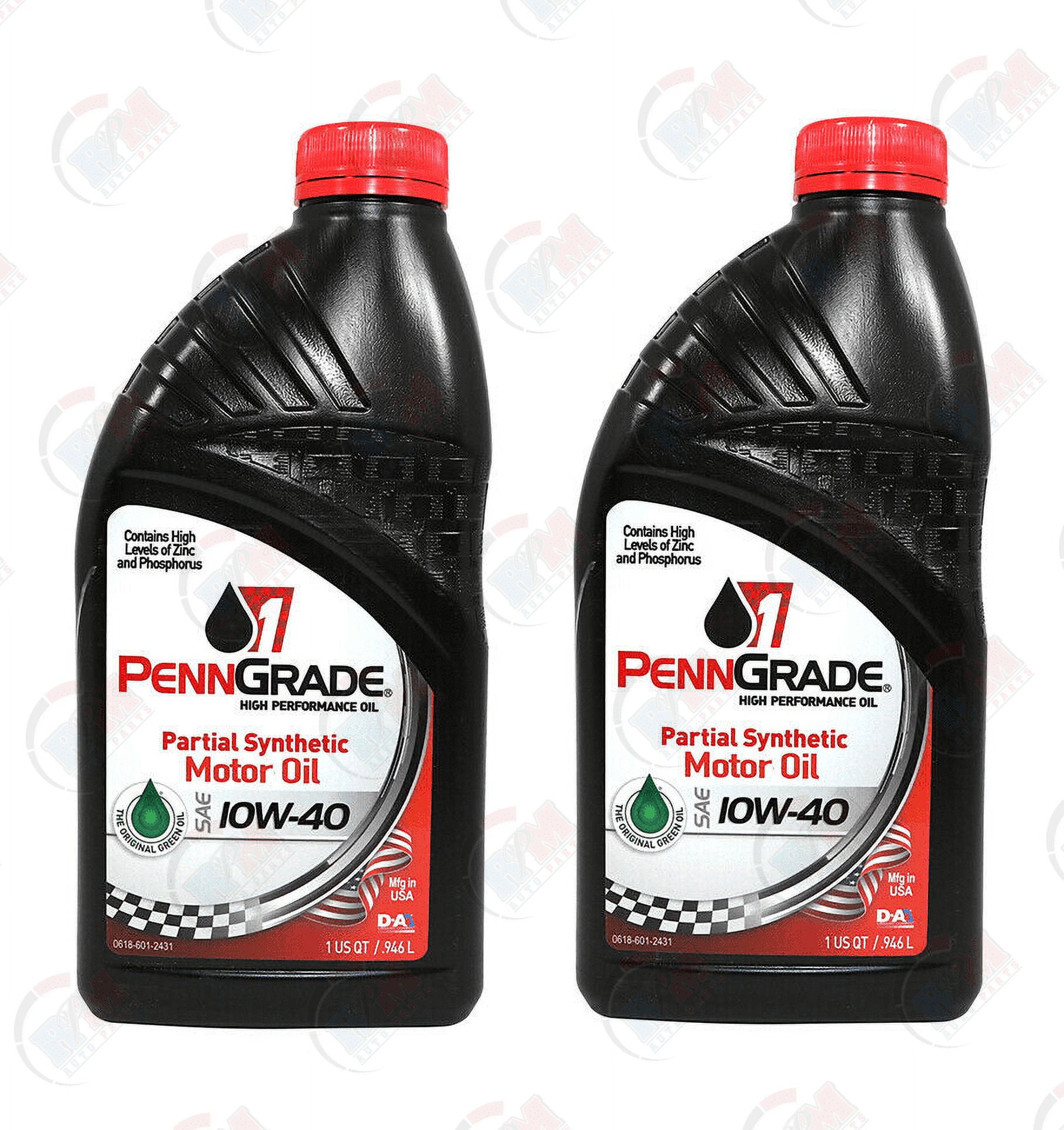 PENN GRADE 1 Racing 10W40 Semi-Synthetic Engine Oil (2-QUARTS ...