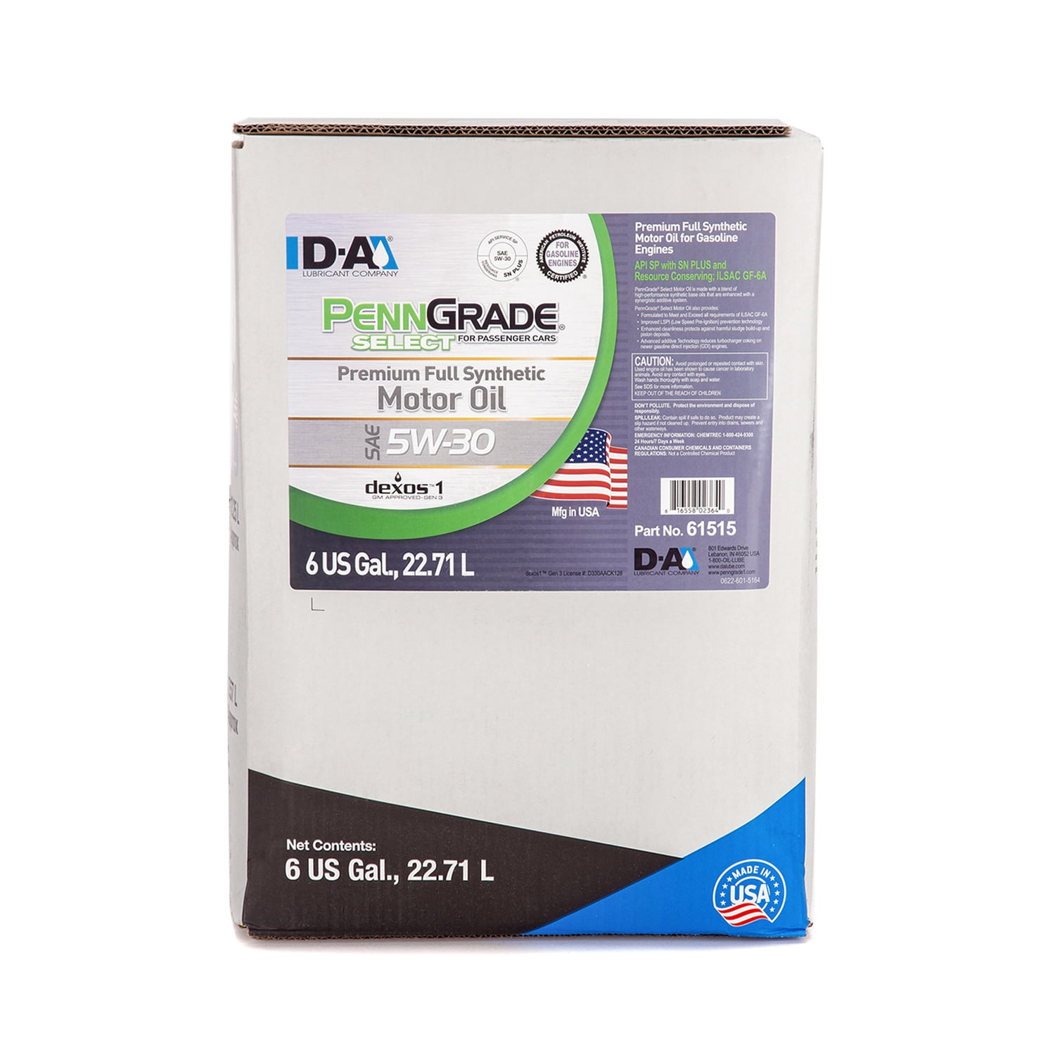 PENN GRADE 61515, Select Premium Full Synthetic Motor Oil SAE 5W-30, 6 ...